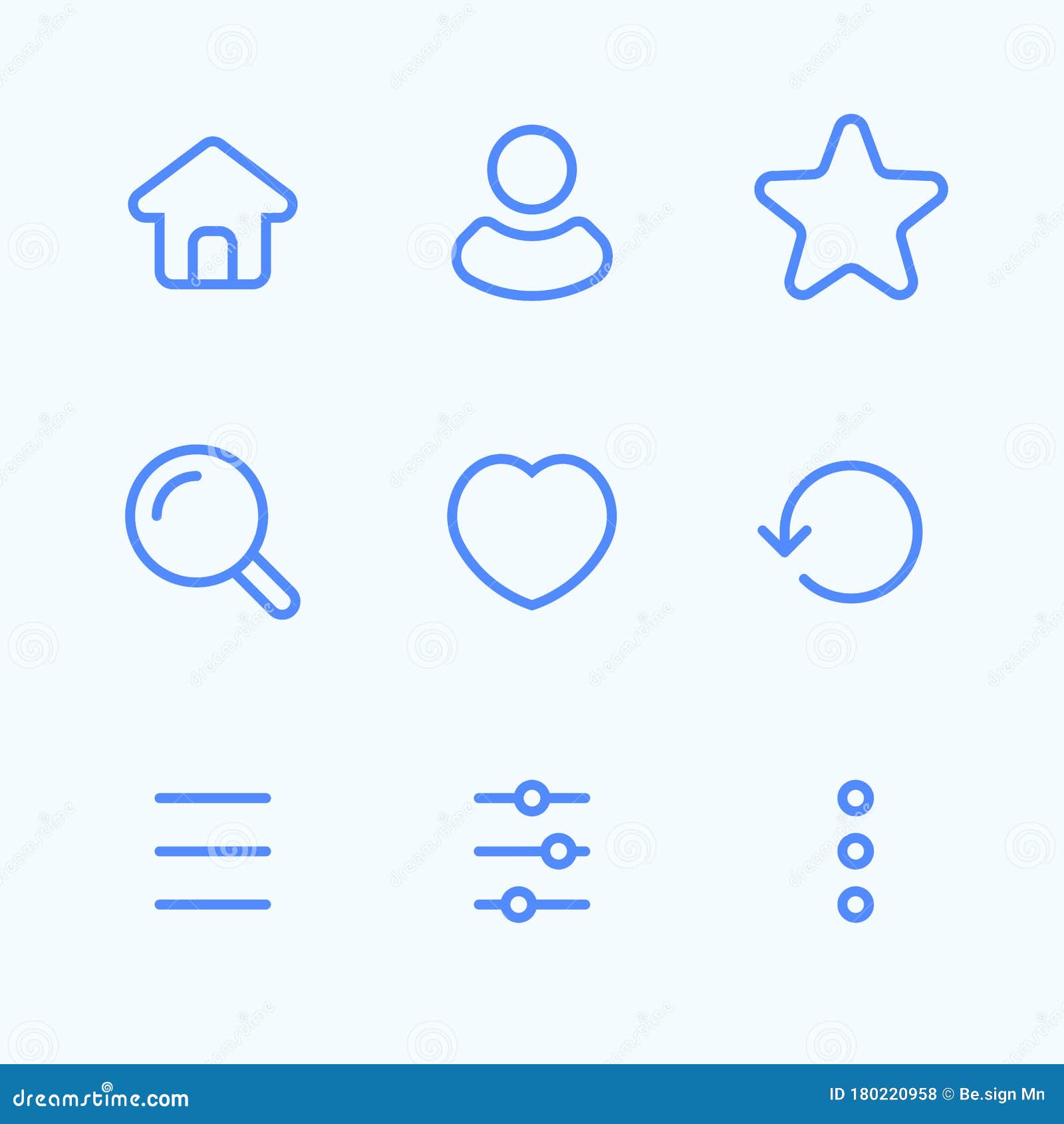 Icon Set of the Web and App Menu. Stock Vector - Illustration of ...