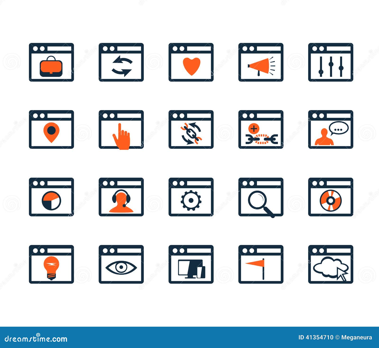 Icon Set. Web Development and SEO. Flat Design Stock Vector ...