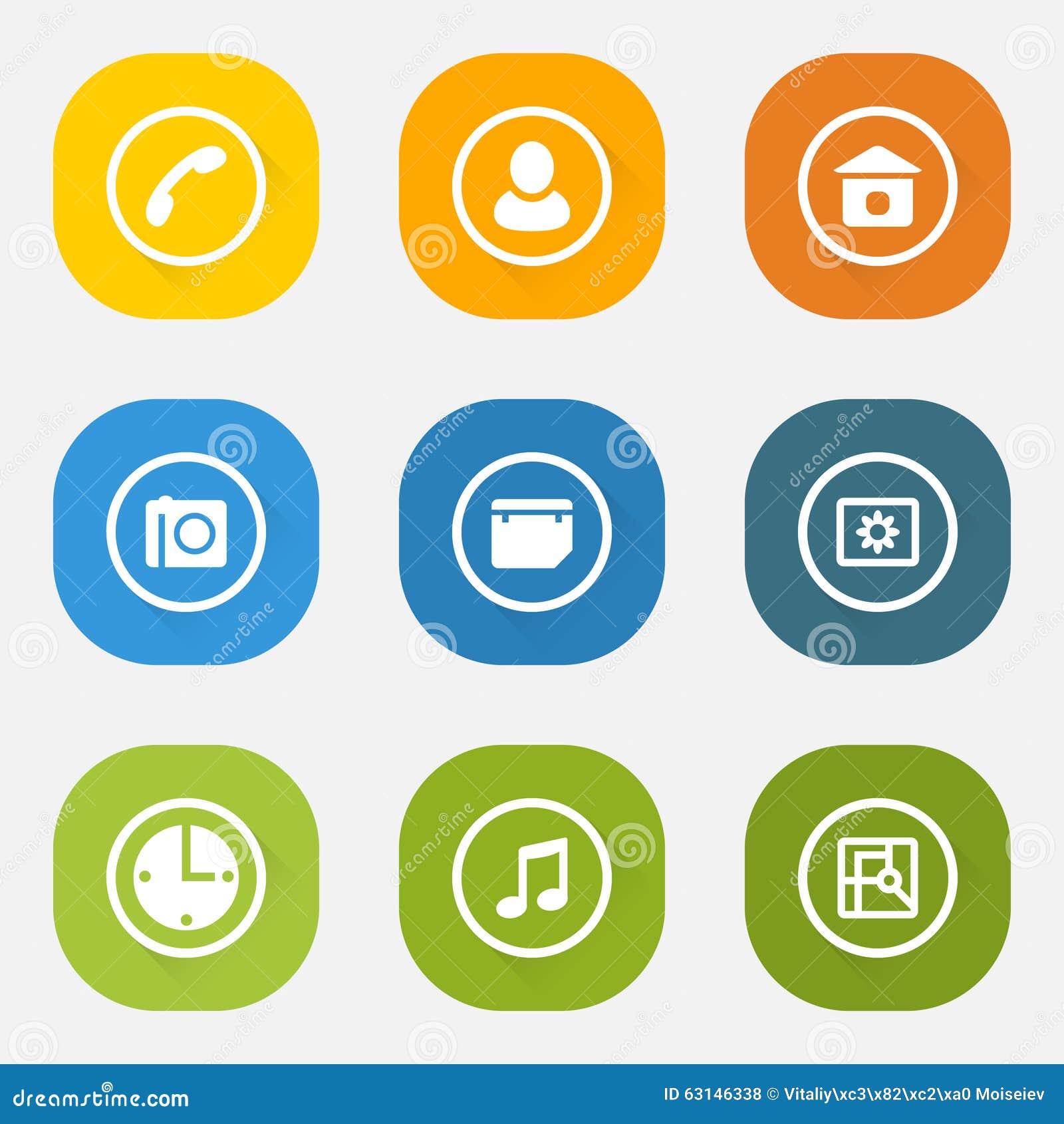 Icon Set of the Web Elements Stock Vector - Illustration of camera ...