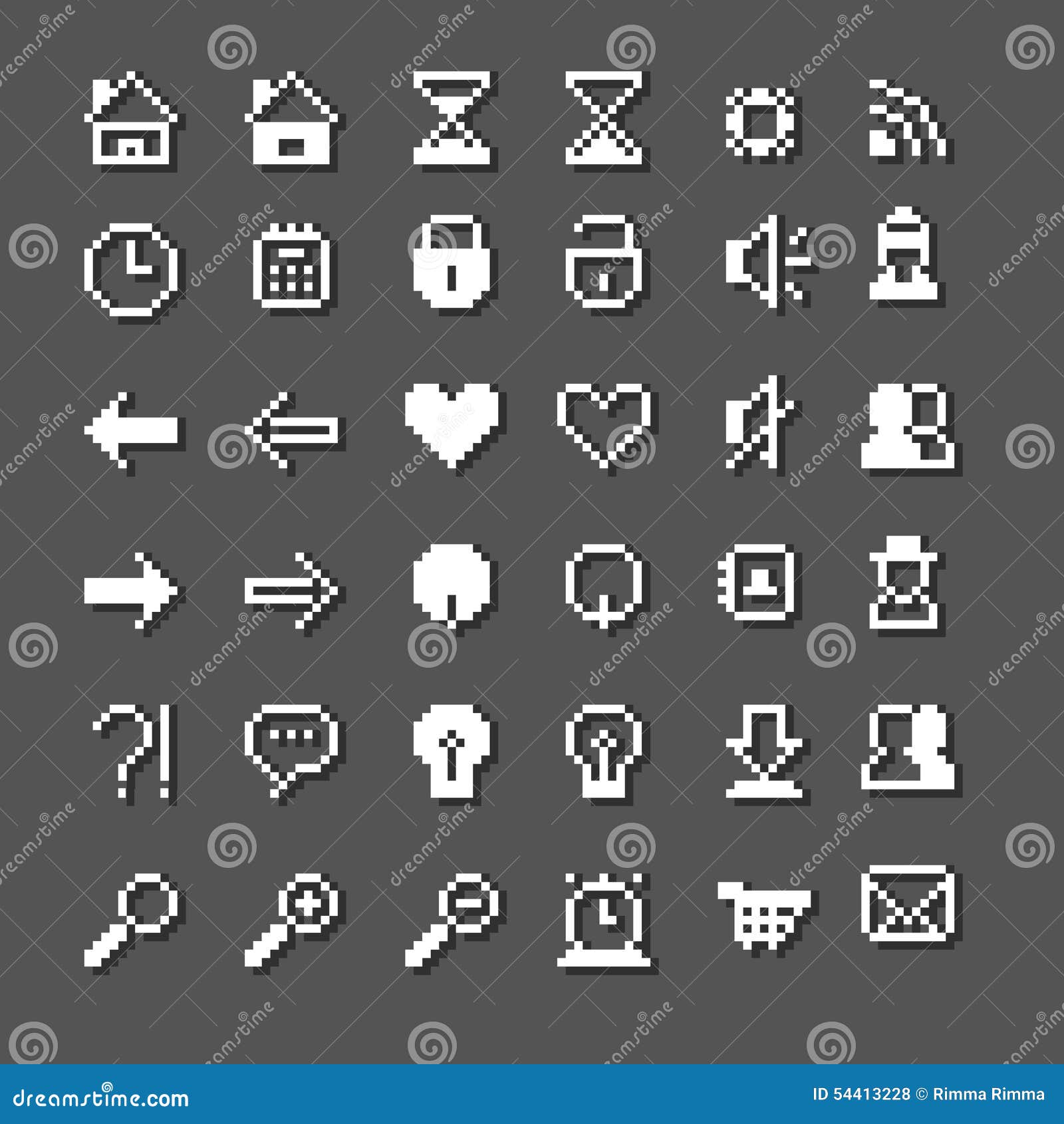 Icon Set for Web and Mobile on Grey Background Stock Vector ...