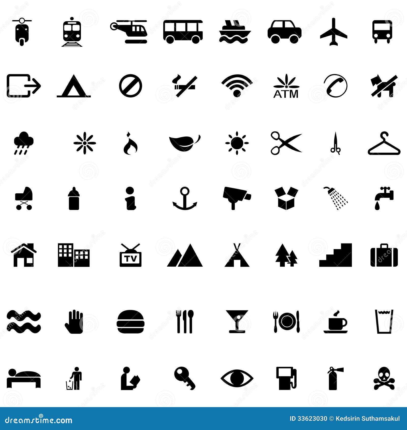 Icon Set on White Background Stock Vector - Illustration of ...