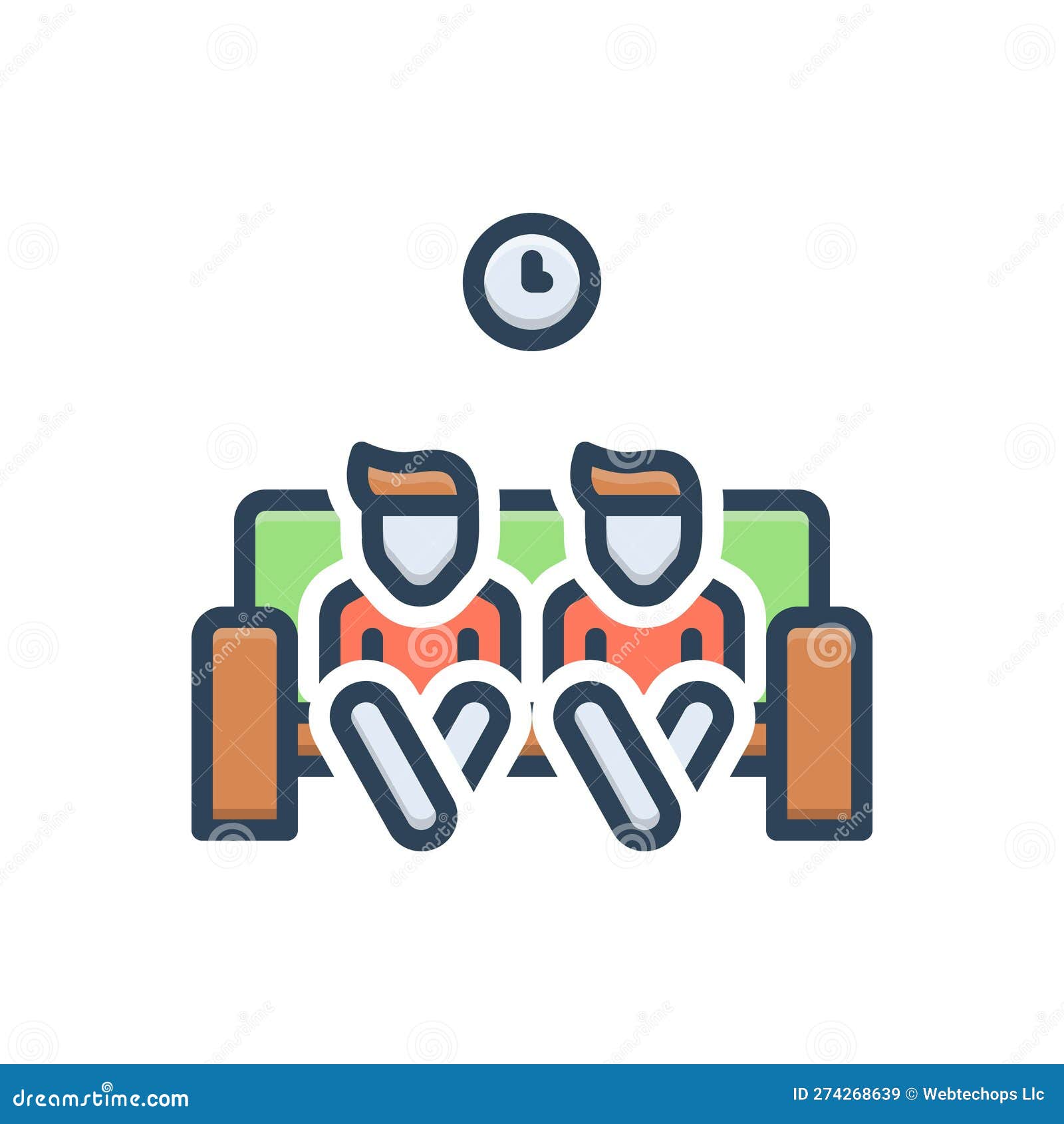 Color Illustration Icon for Settled, Sit and People Stock Illustration ...