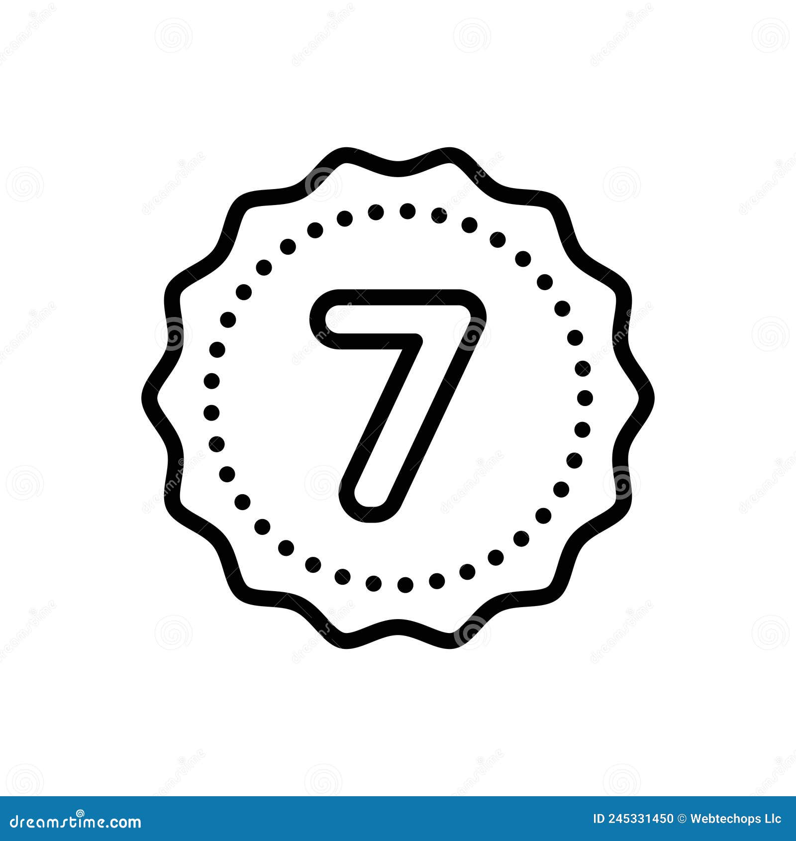 Black Line Icon for Seventh, Number and Month Stock Vector ...