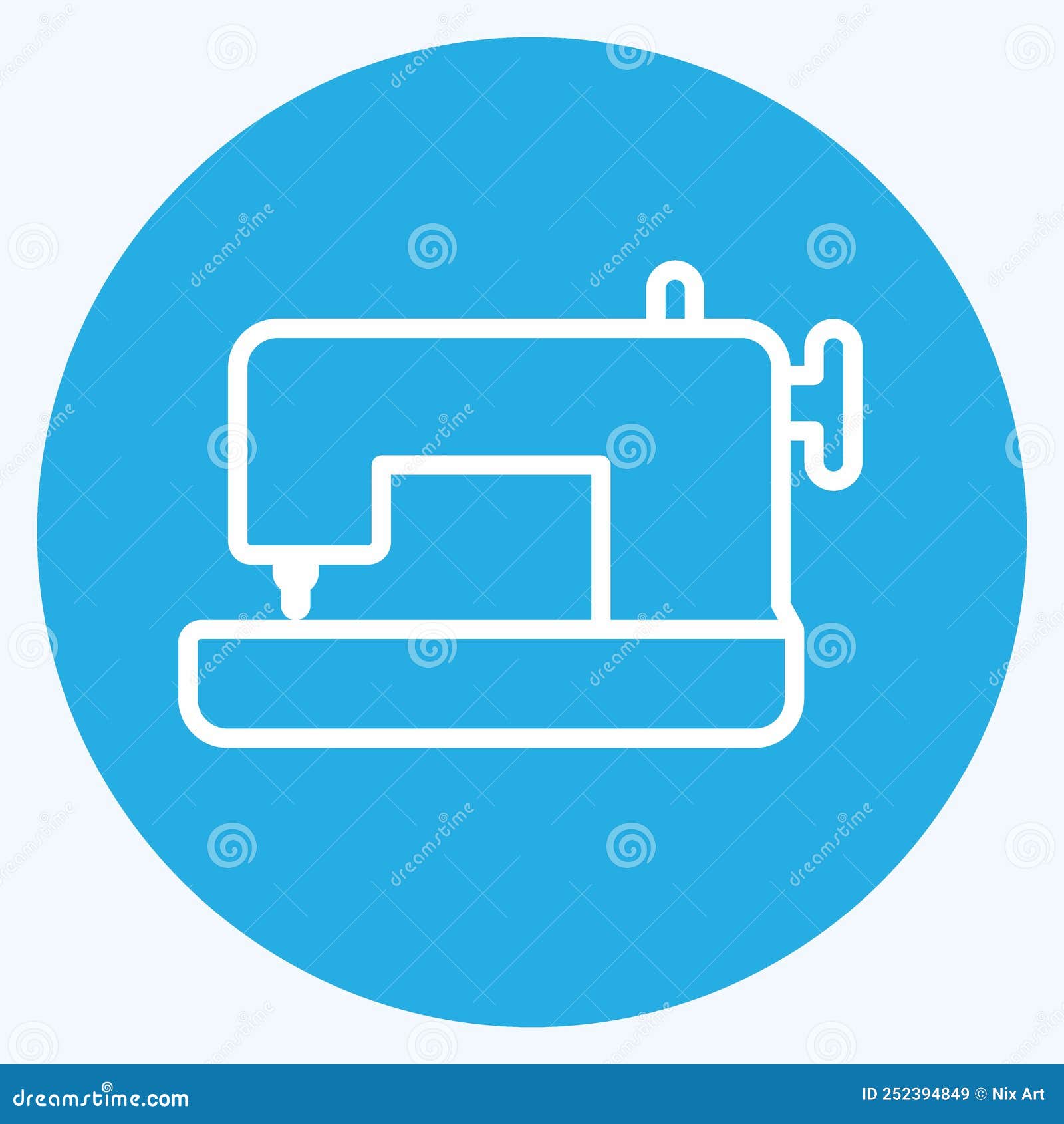 Icon Sewing Machine. Suitable for Home Symbol. Blue Eyes Style. Simple ...