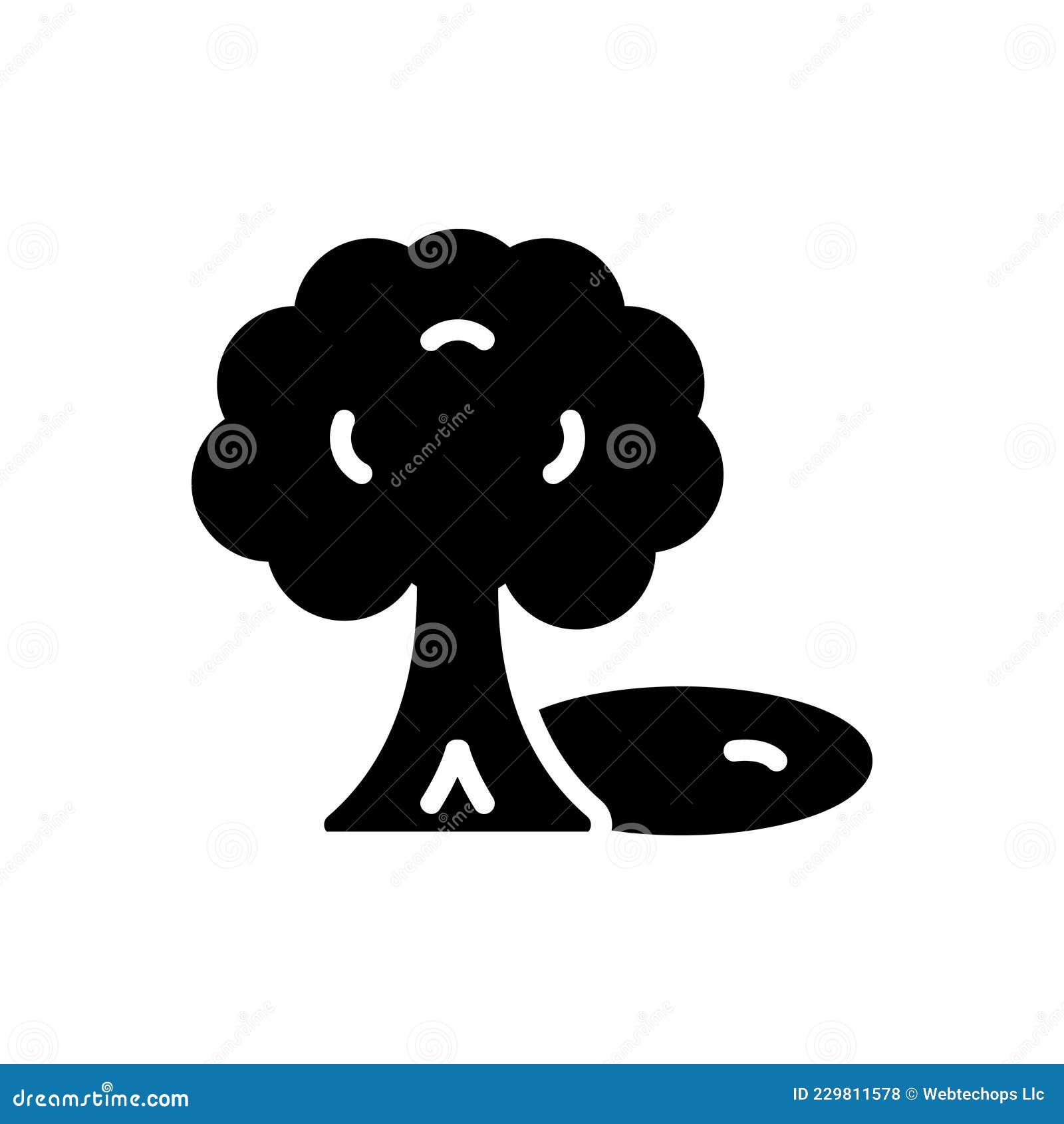 Black Solid Icon for Shade, Shadow and Tree Stock Vector - Illustration ...