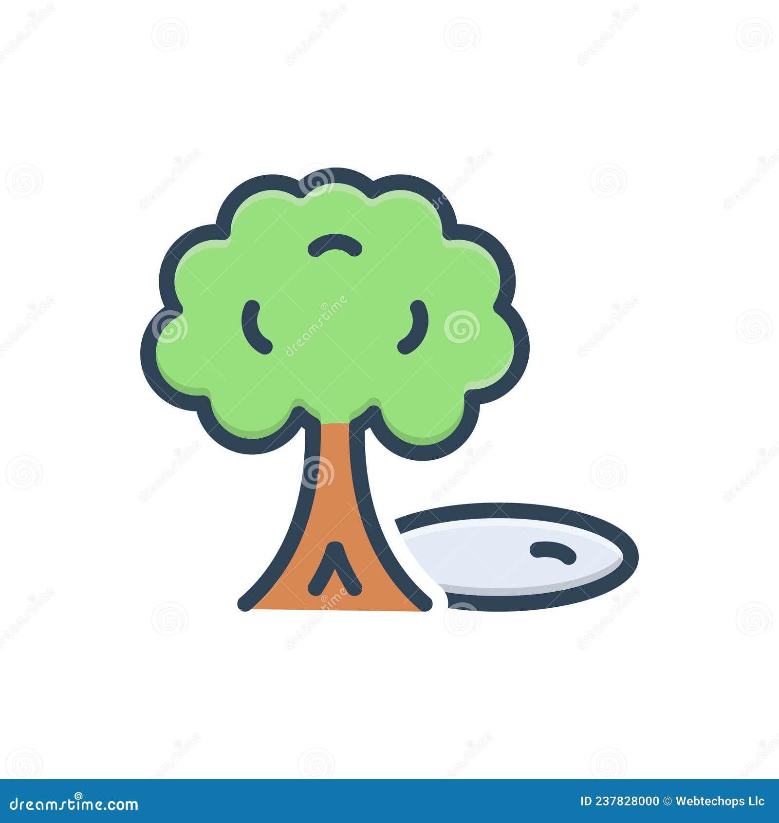 Color Illustration Icon for Shade, Shadow and Tree Stock Illustration ...