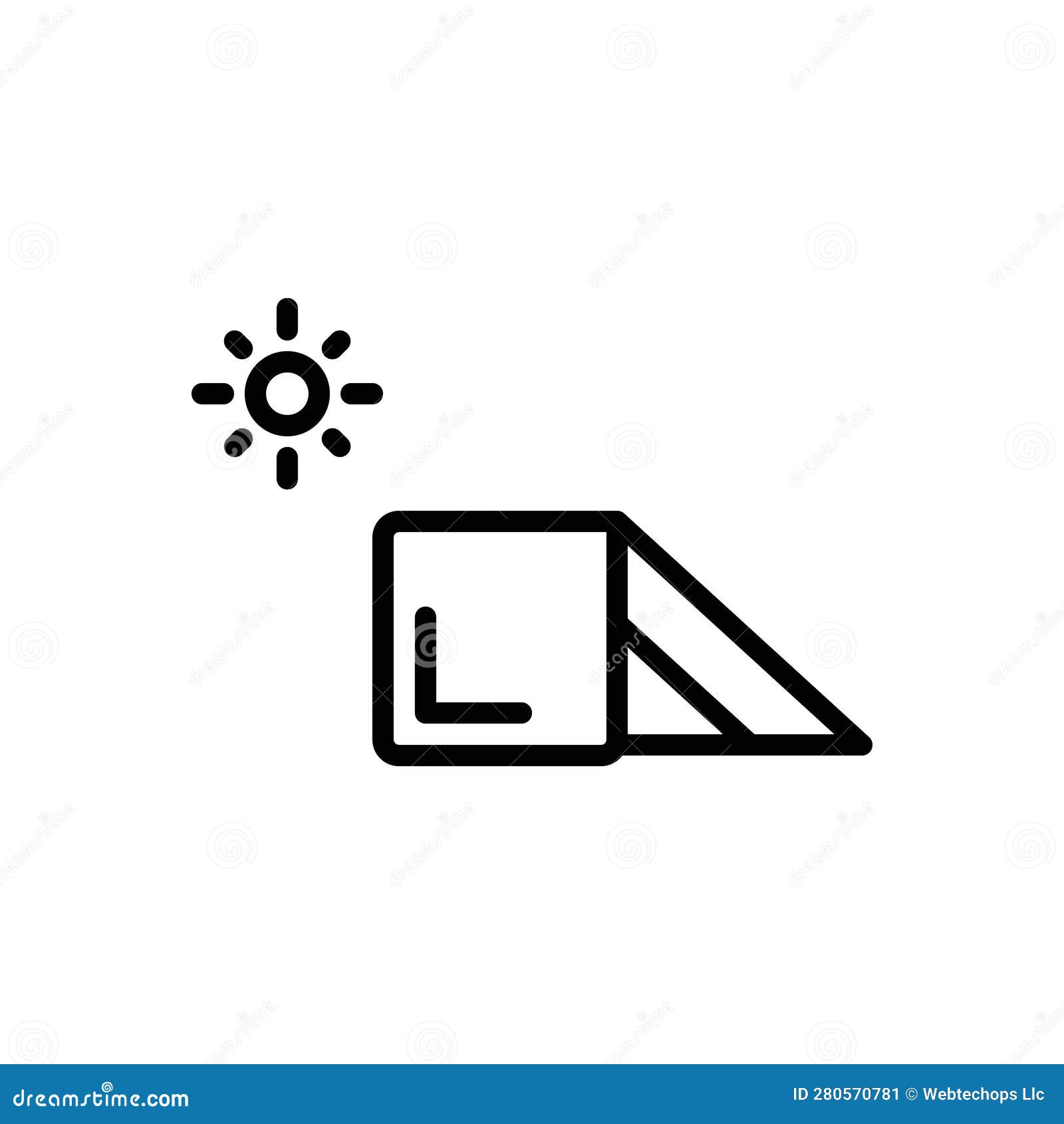 Black Line Icon for Shade, Shadow and Sunlight Stock Vector ...