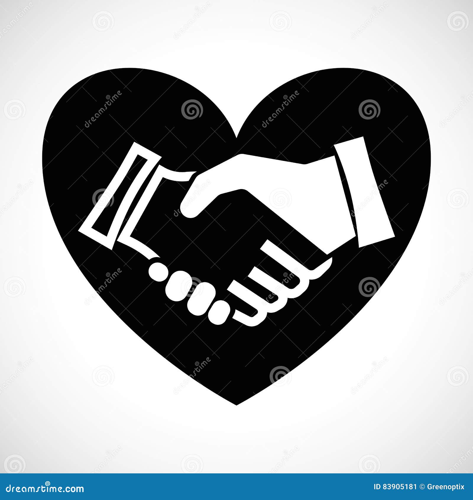 Icon Shape Handshake with Heart Stock Vector - Illustration of black ...