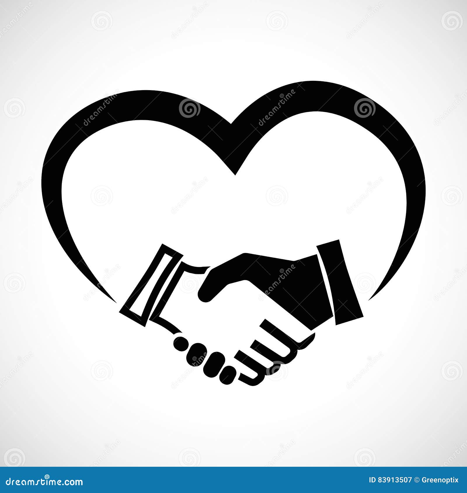 Icon Shape Handshake with Heart Stock Vector - Illustration of ...
