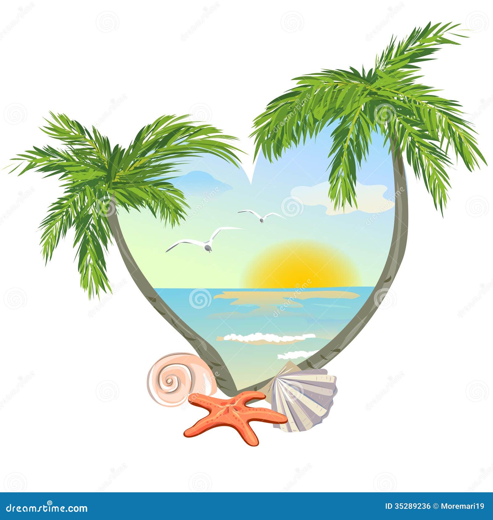 Beach With Shells And Sea Animals 2 Cartoon Vector | CartoonDealer.com ...