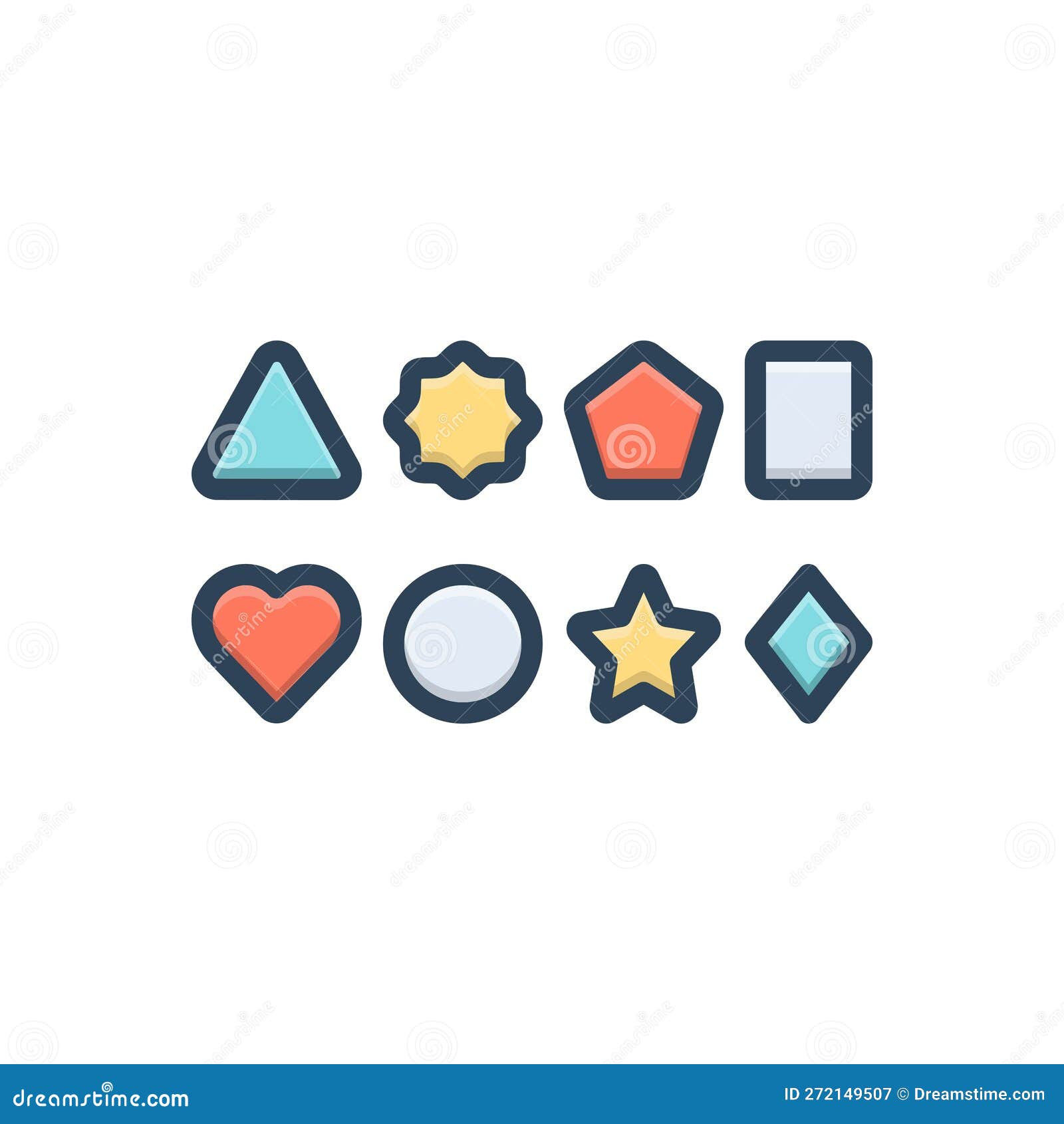 Color Illustration Icon for Shapes, Size and Polygonal Stock ...