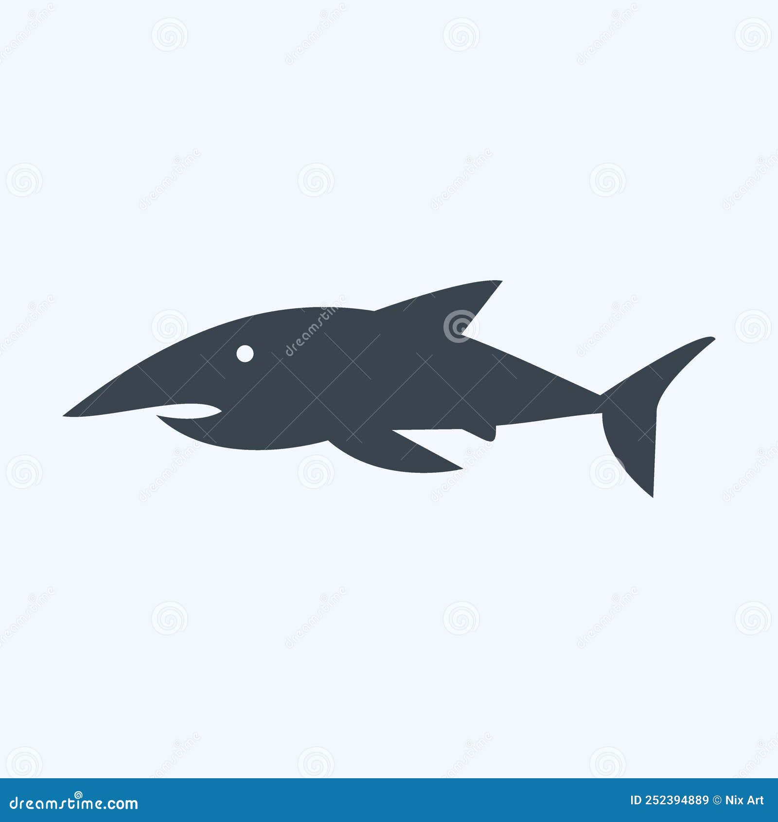 Icon Shark 1. Suitable for Sea Symbol. Glyph Style. Simple Design ...