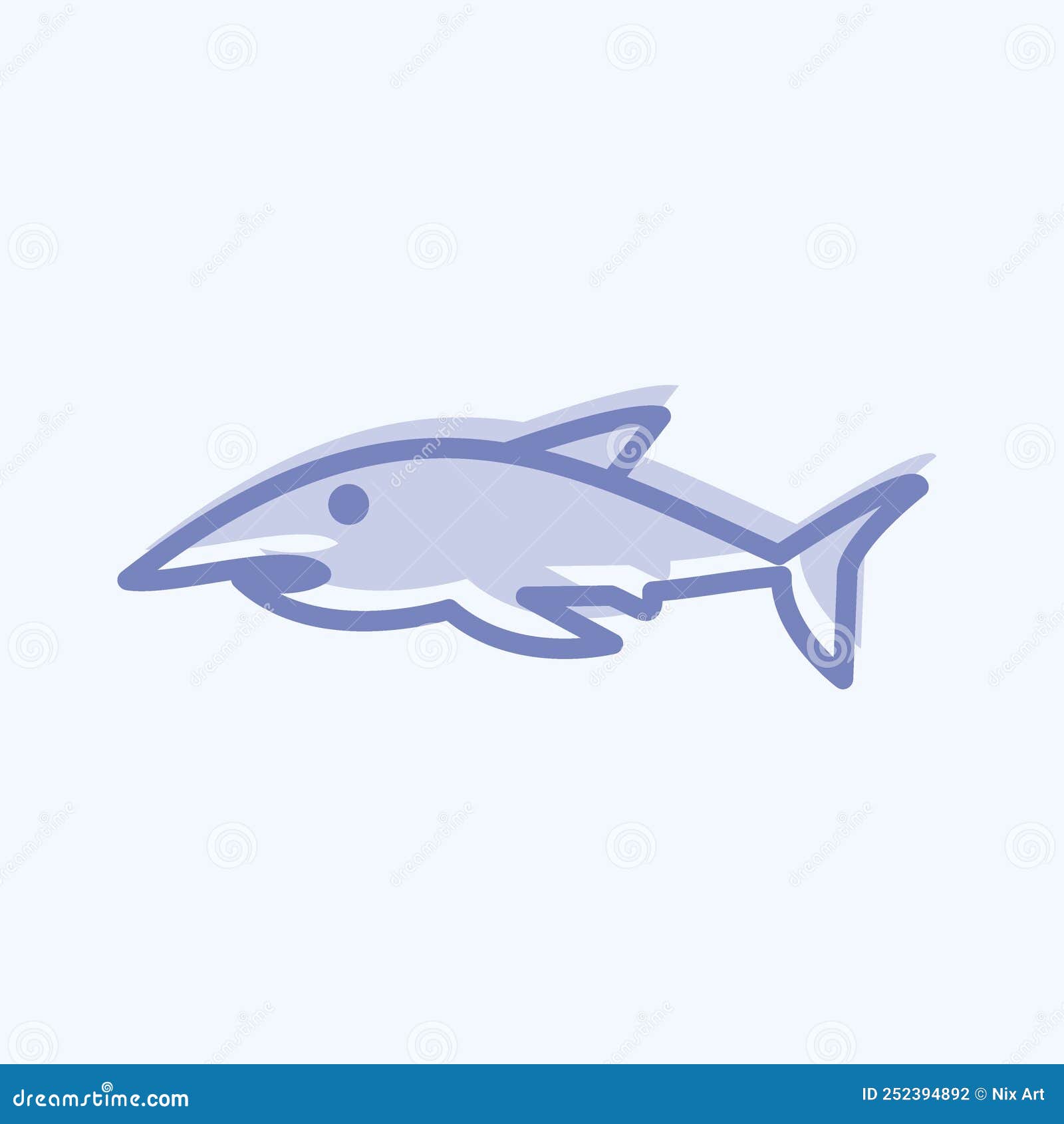 Icon Shark 1. Suitable for Sea Symbol. Two Tone Style. Simple Design ...