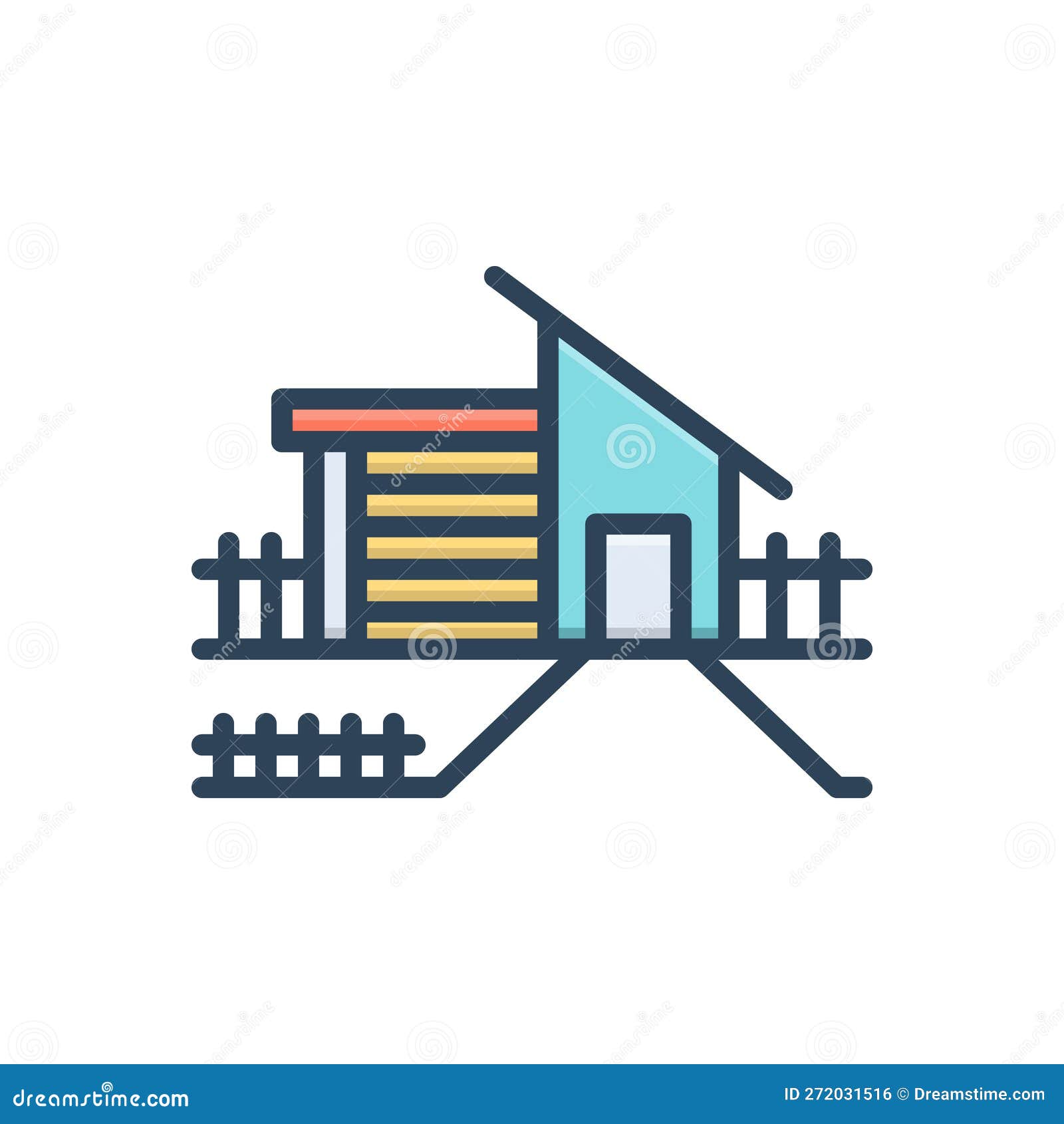 Color Shelter For Homeless Icon Isolated On White Background. Emergency ...