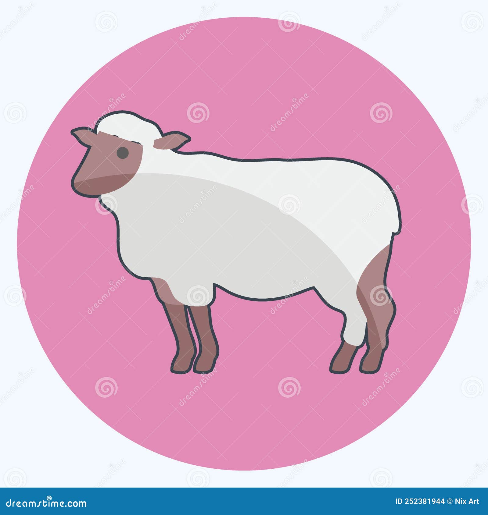 Icon Sheep. Suitable for Animal Symbol. Flat Style. Simple Design ...