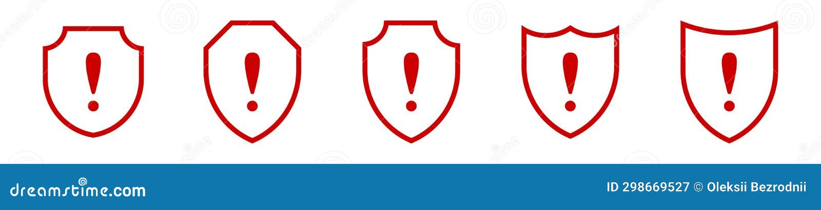 Icon Shield Alert Exclamation Mark Vector. Stock Vector - Illustration ...