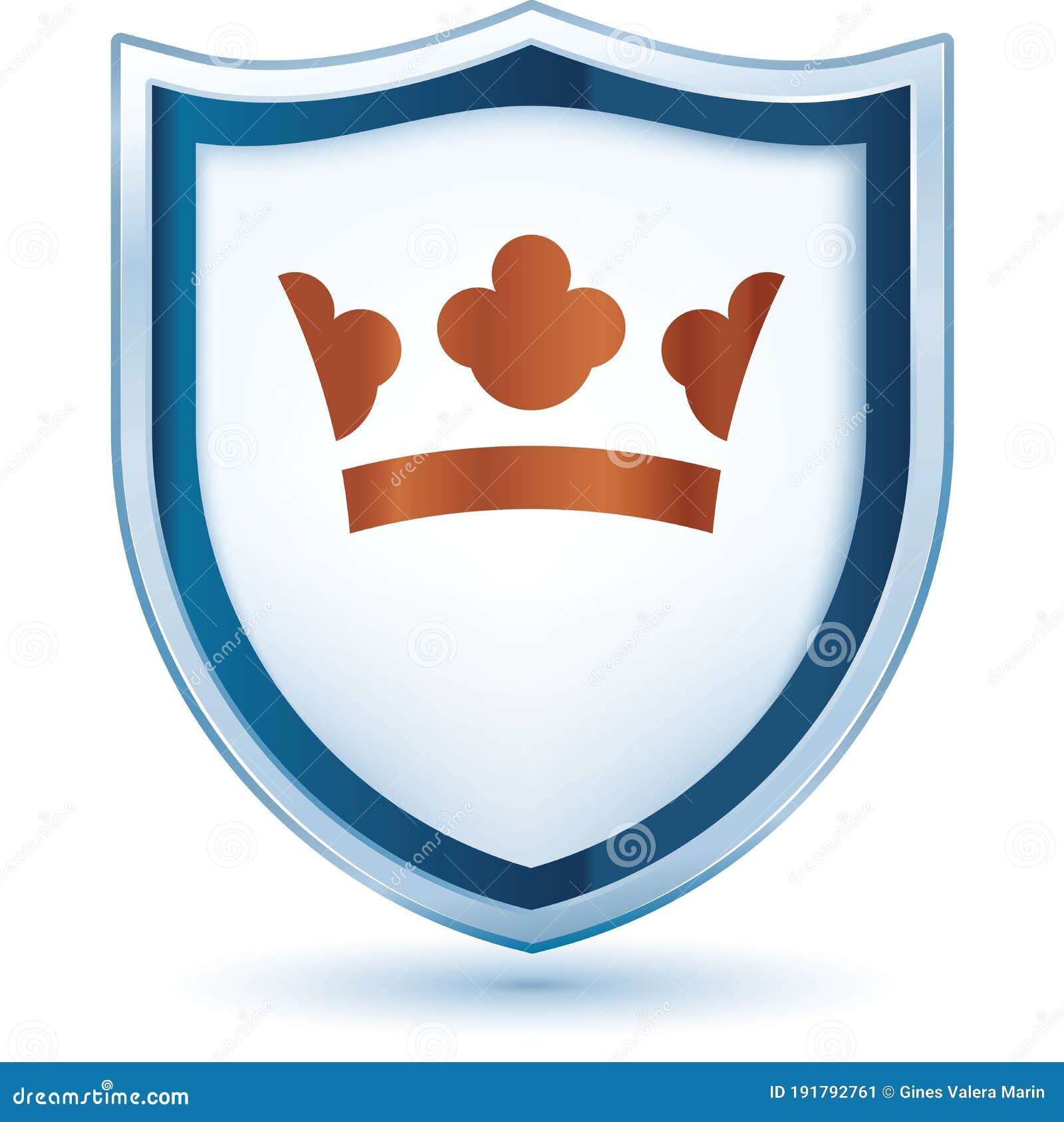 Icon of Shield and Crown in Realistic Style. Stock Vector ...