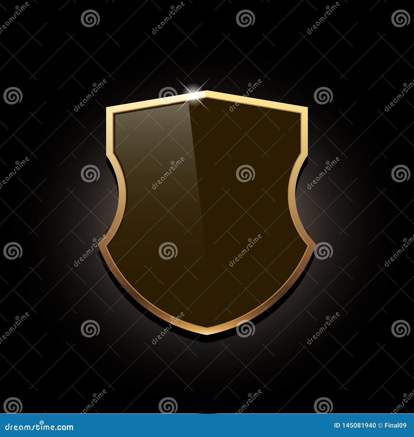 Icon Shield with Gold Edging. Stock Vector - Illustration of guarantee ...