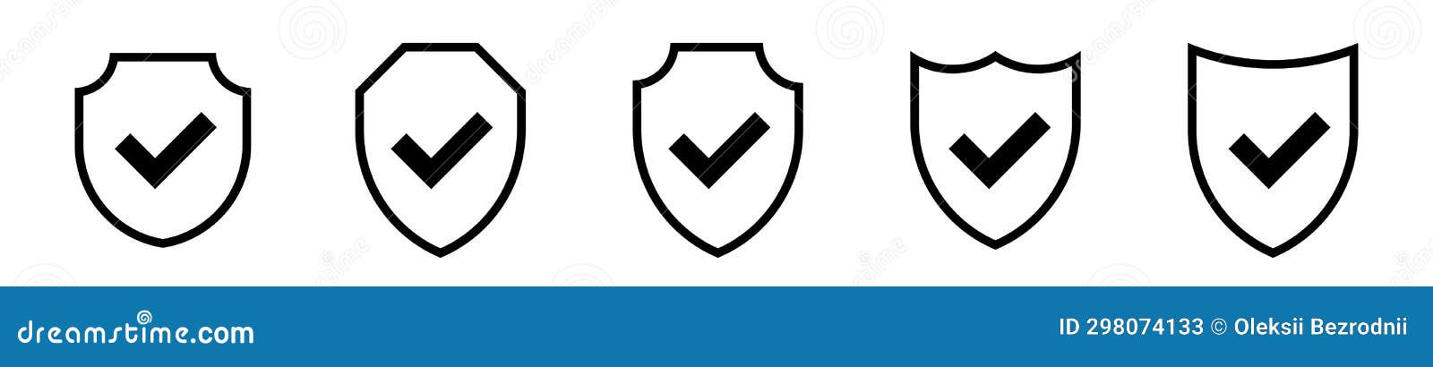 Icon Shield Line Check Mark. Stock Illustration - Illustration of ...