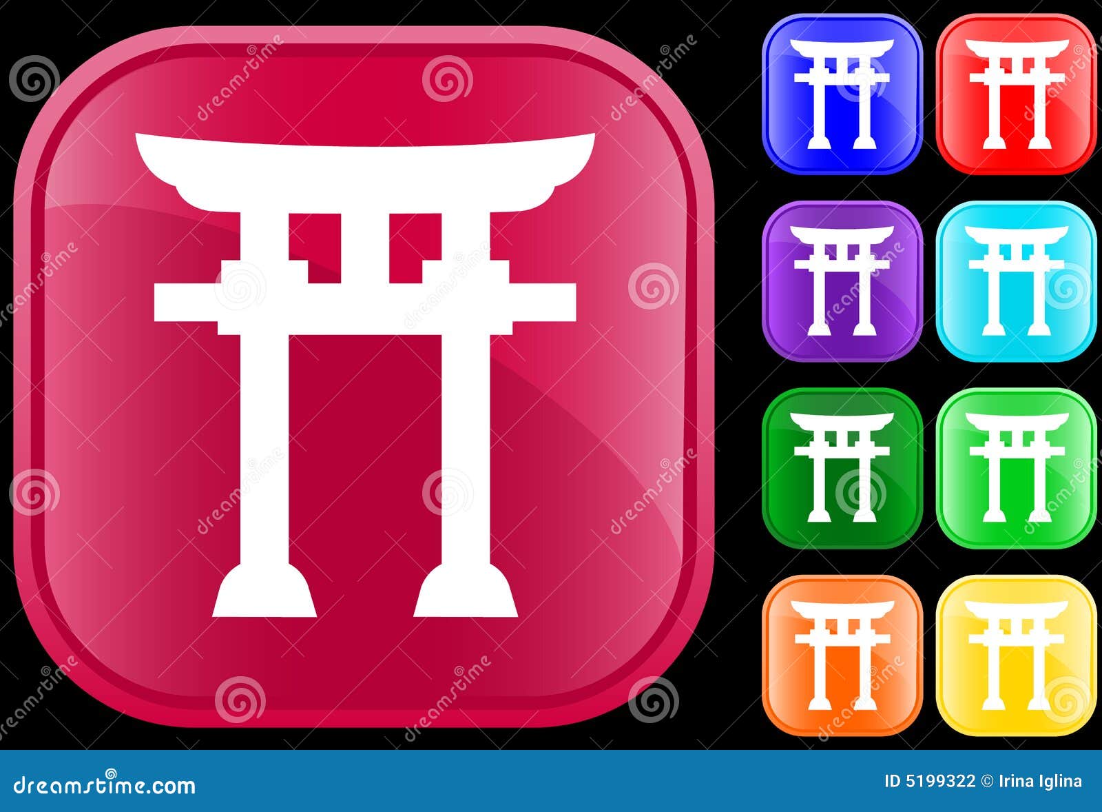 Icon of Shinto faith stock vector. Illustration of bright - 5199322