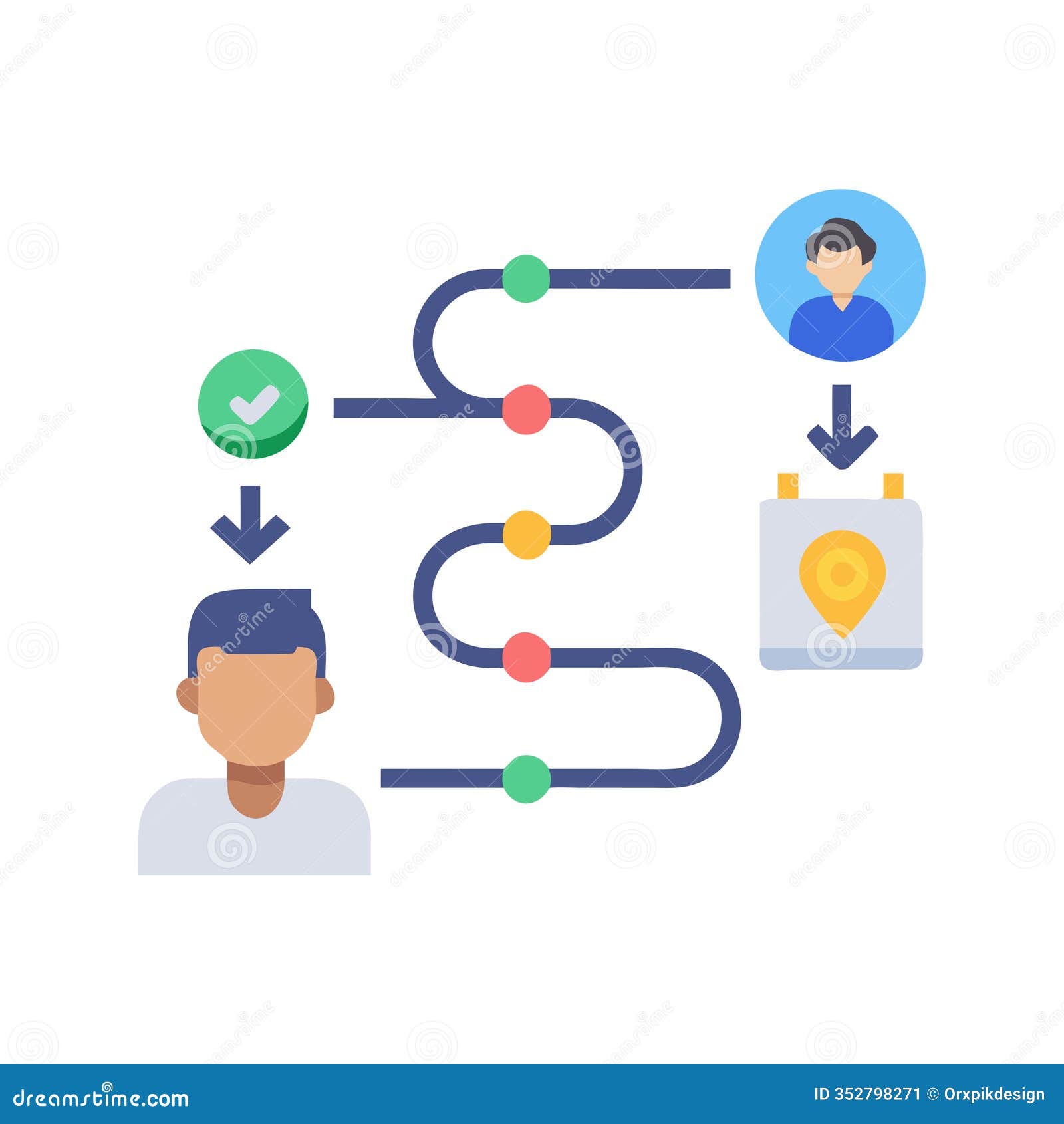 Key Customer Journey Map Icon Stock Vector - Illustration of journey ...