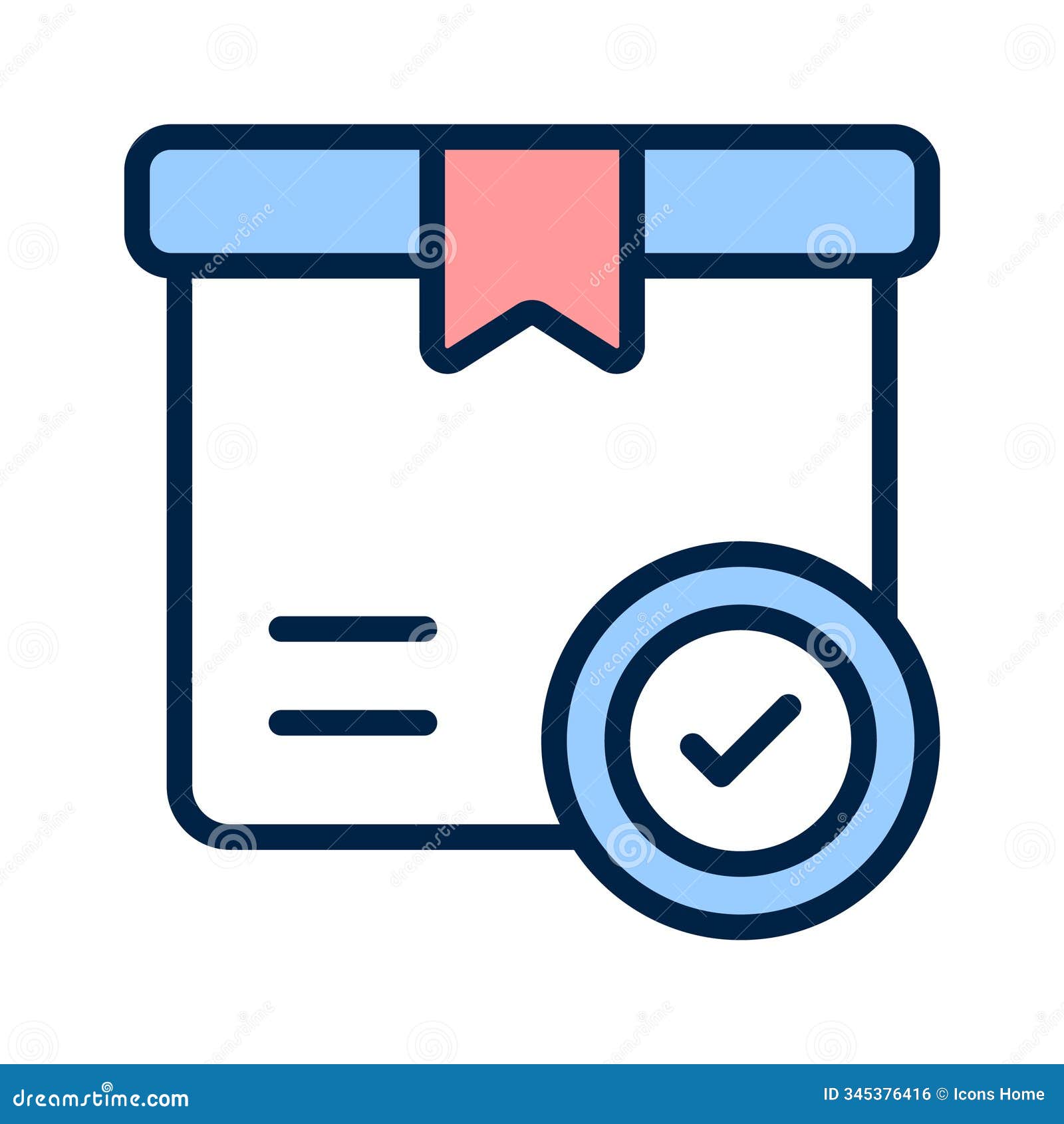 Icon Showing Confirmation of Order Completion Stock Illustration ...