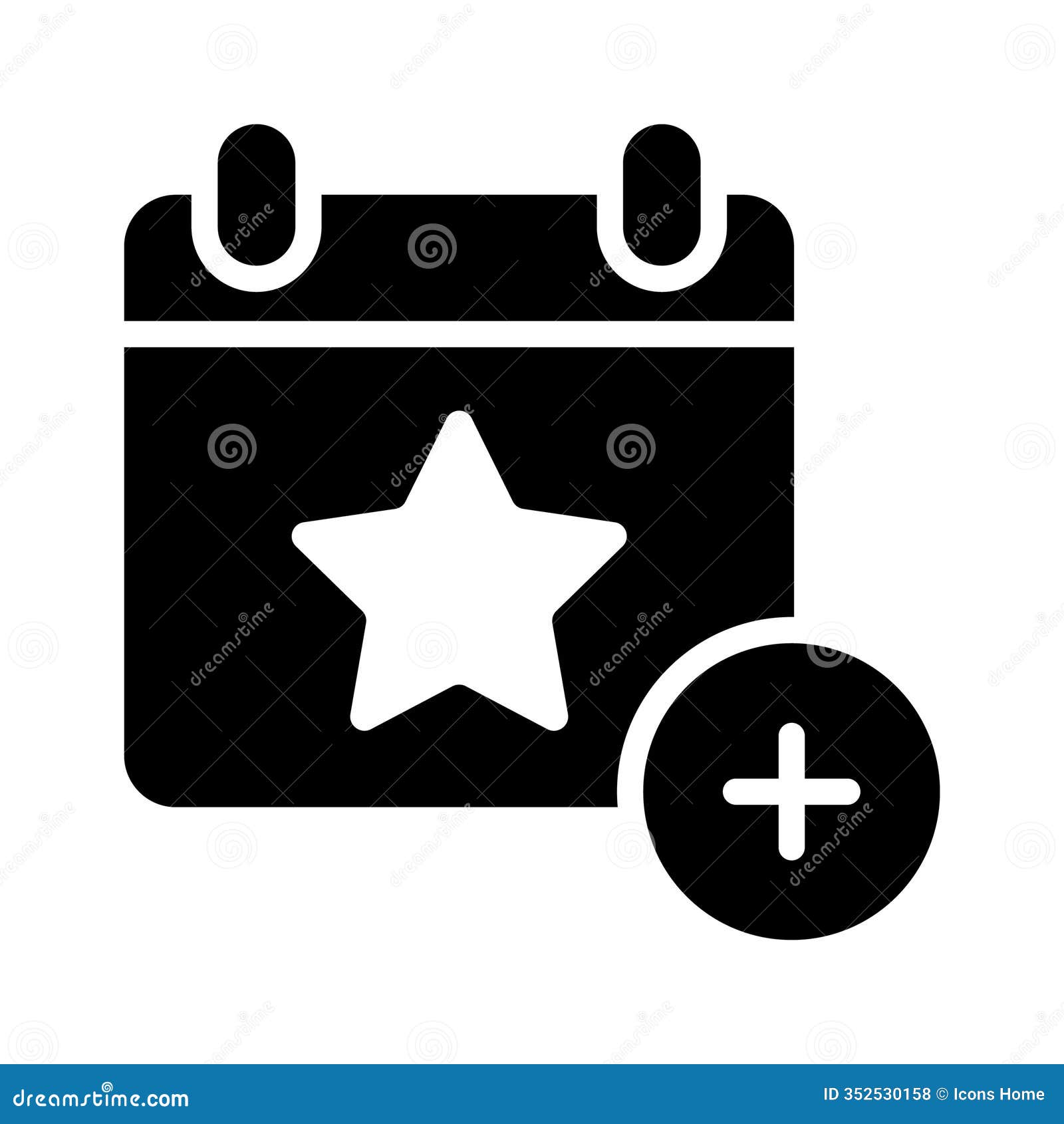 Icon Showing a Star and Calendar for Adding Events Stock Illustration ...