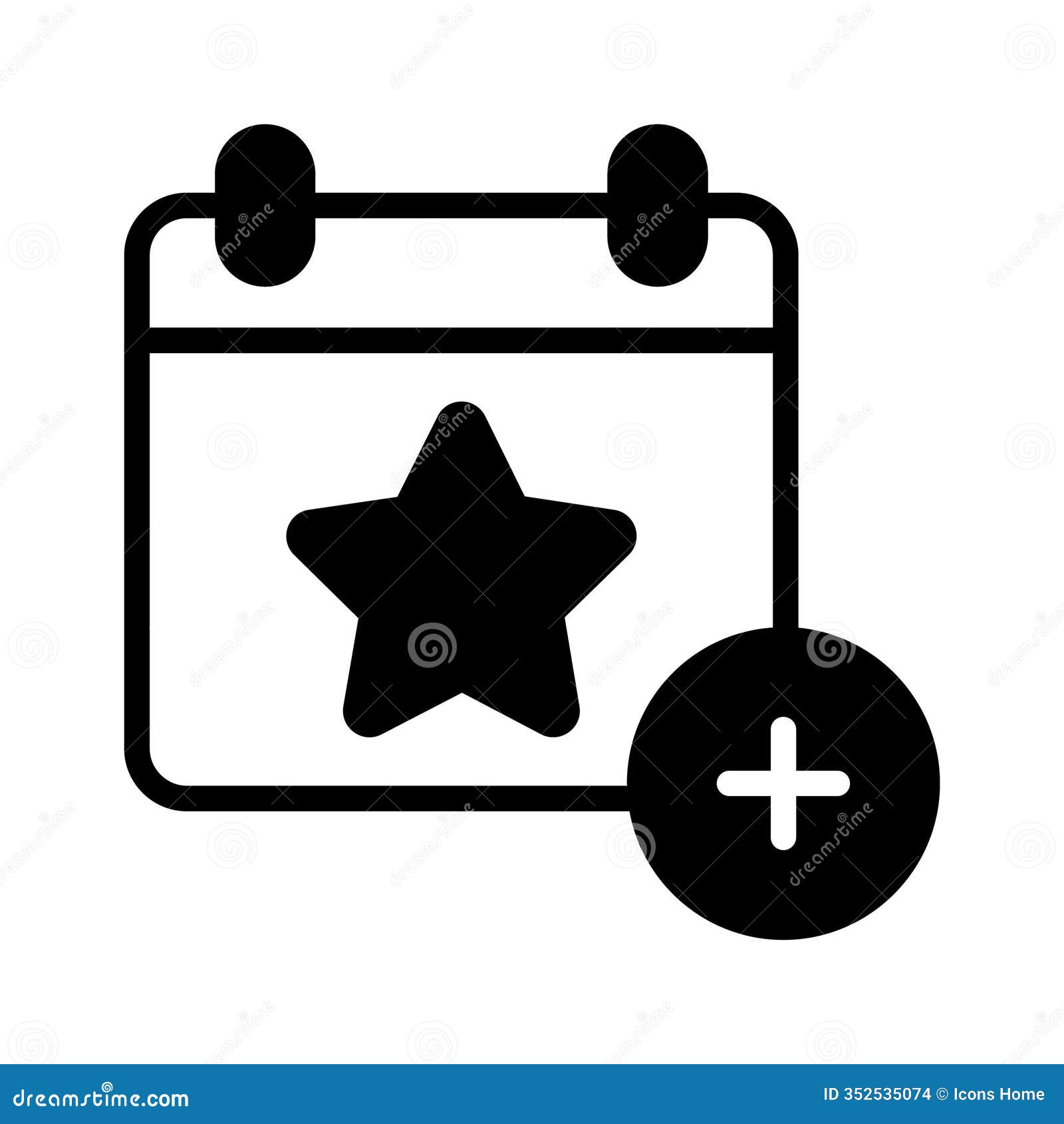 Icon Showing a Star and Calendar for Adding Events Stock Illustration ...