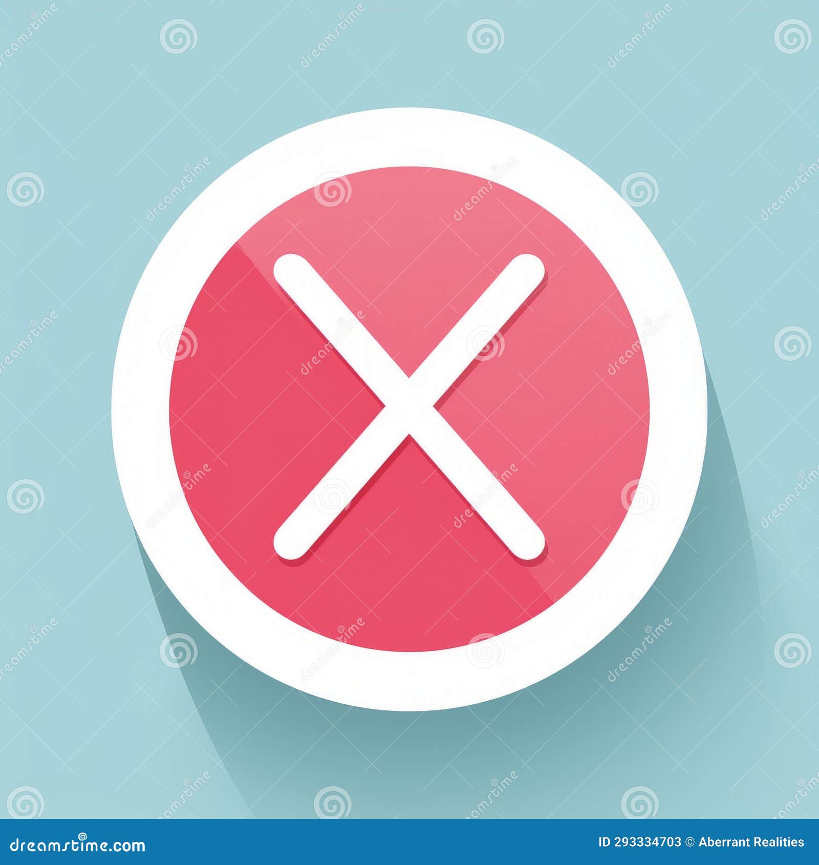An Icon of an X Sign on a Blue Background Stock Illustration ...