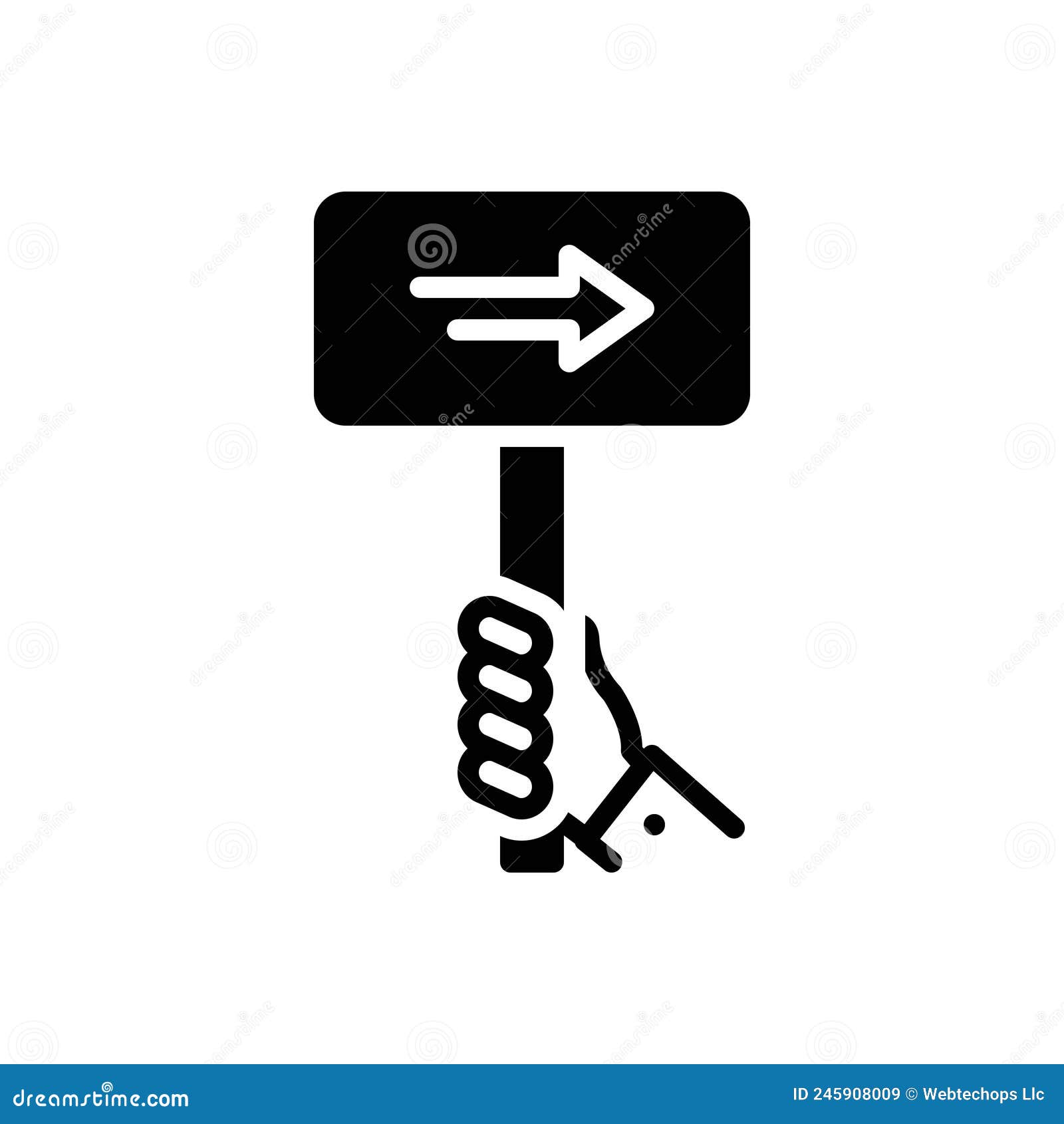 Black Solid Icon for Sign, Indication and Hint Stock Vector ...