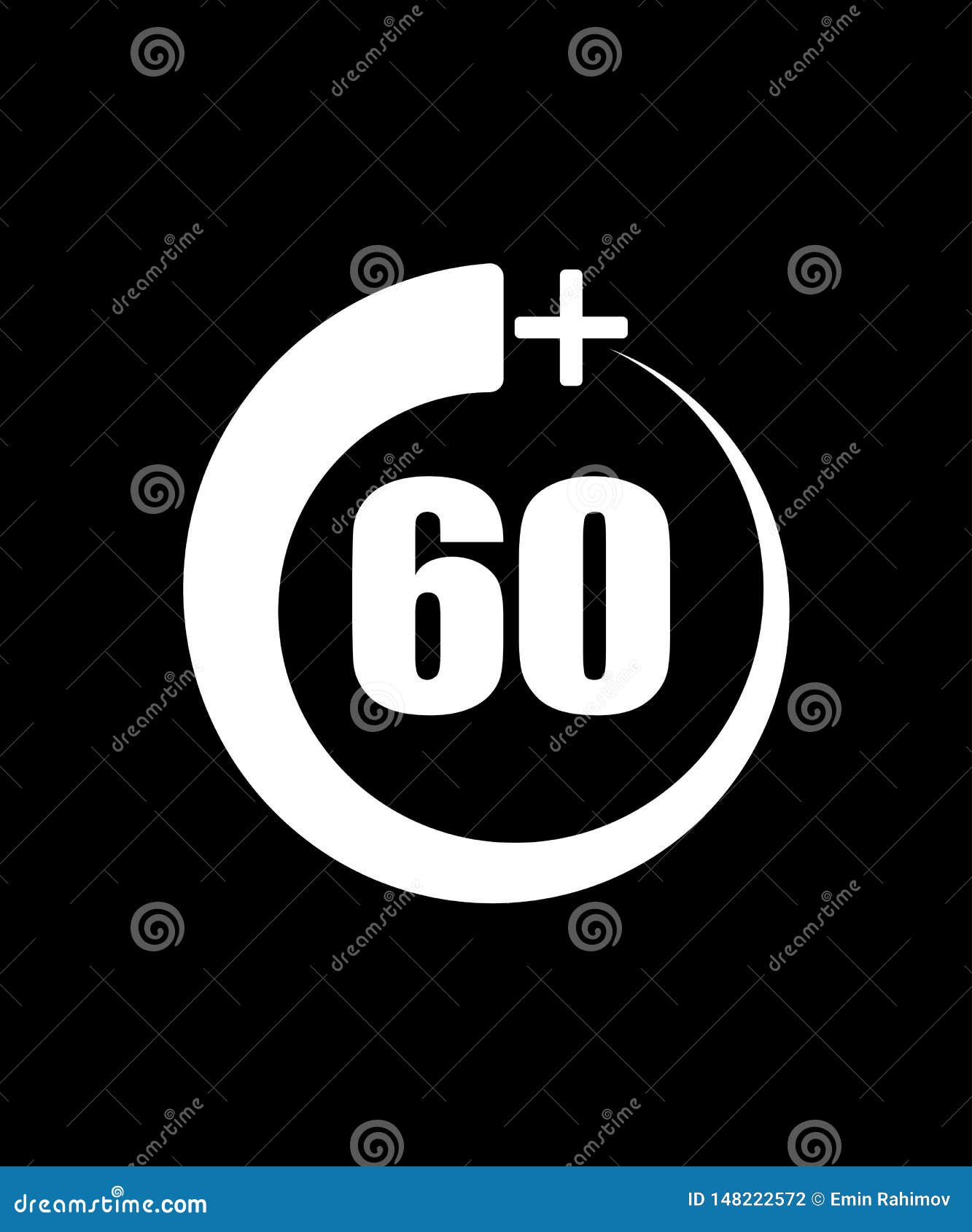 60+ Icon, Sign.Information Icon for Age Limit - Vector Illustration ...