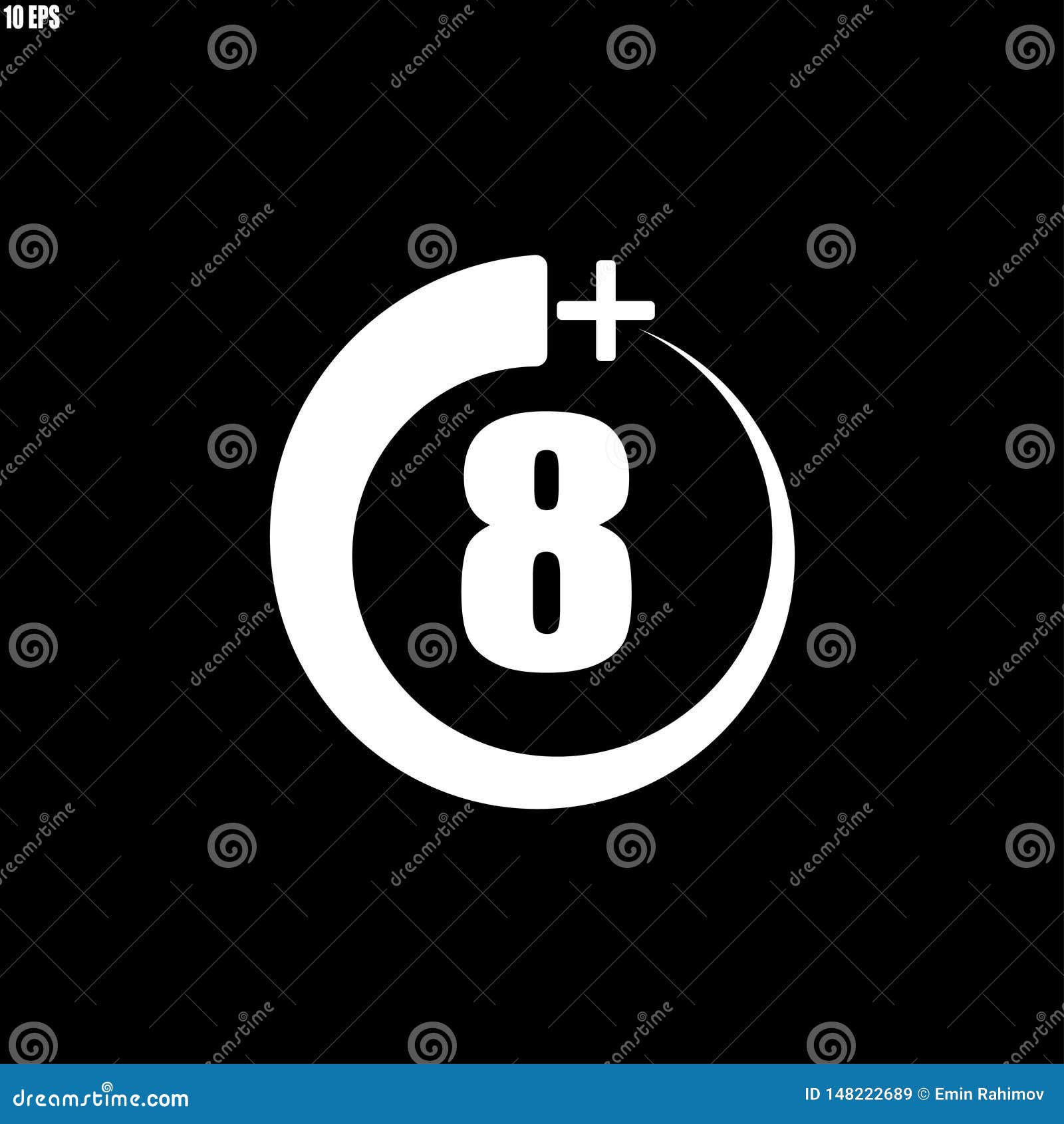 8+ Icon, Sign.Information Icon for Age Limit - Vector Illustration ...