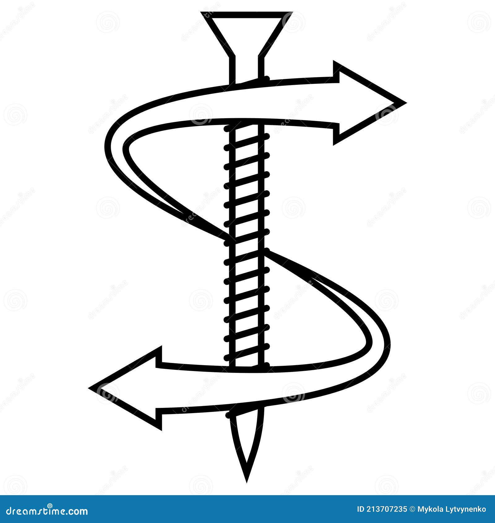 Icon Sign Reverse, Twisting Unscrewing Screws, Vector Sign Rotation and ...