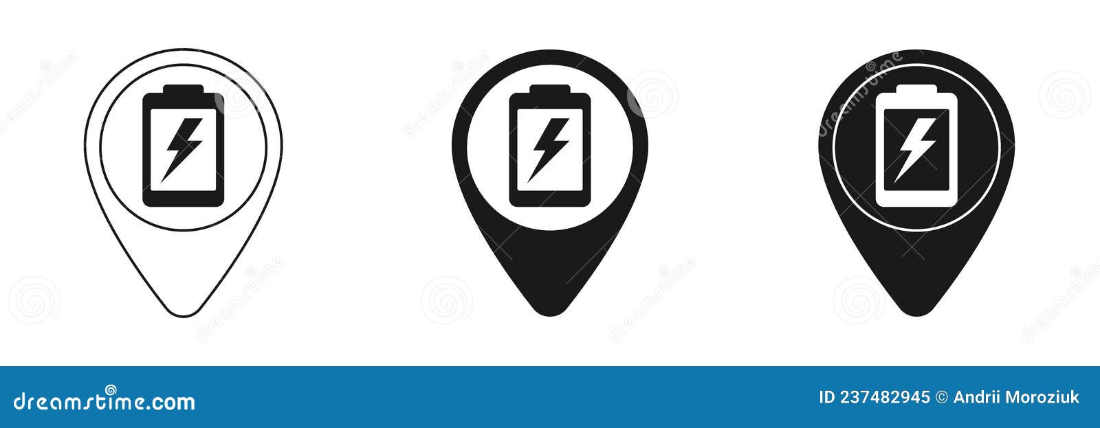 Icon, Signature on the Map. Battery Charge Stock Illustration ...