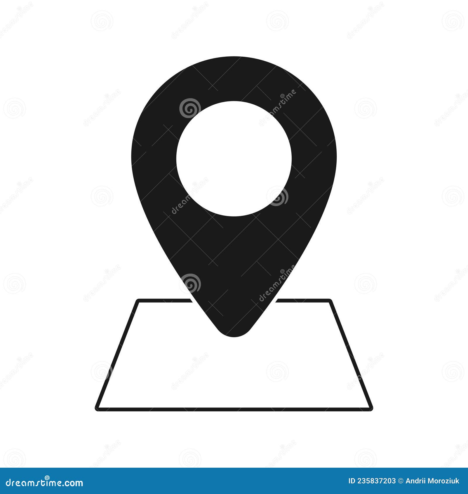 Icon, Signature on the Map. Vector Illustration Stock Illustration ...
