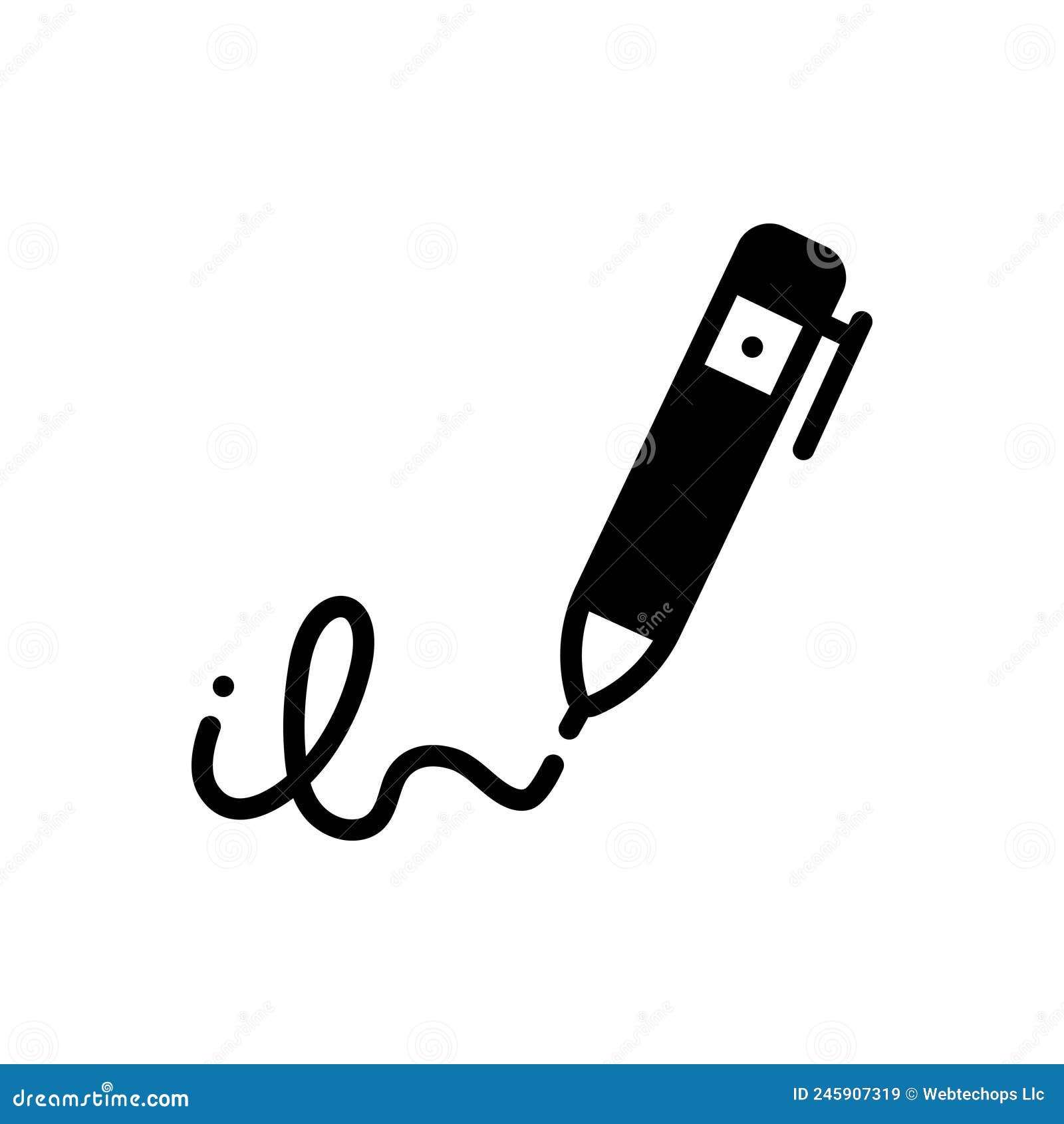 Black Solid Icon for Signatures, Pen and Sign Stock Vector ...