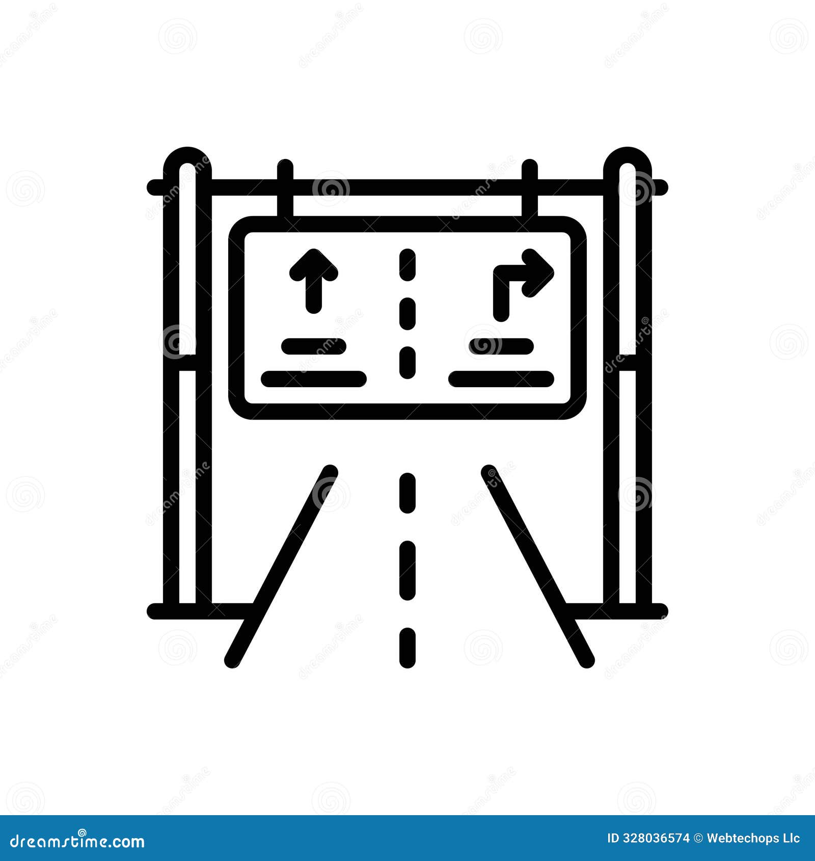 Black Line Icon for Signpost, Direction and Placecard Stock Vector ...