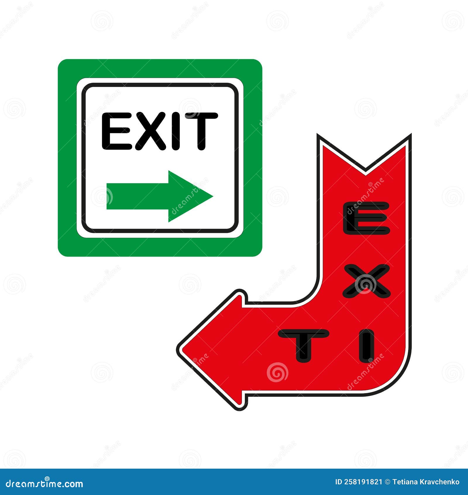 Icon with Signs Arrow Exit. Vector Illustration. Stock Image Stock ...