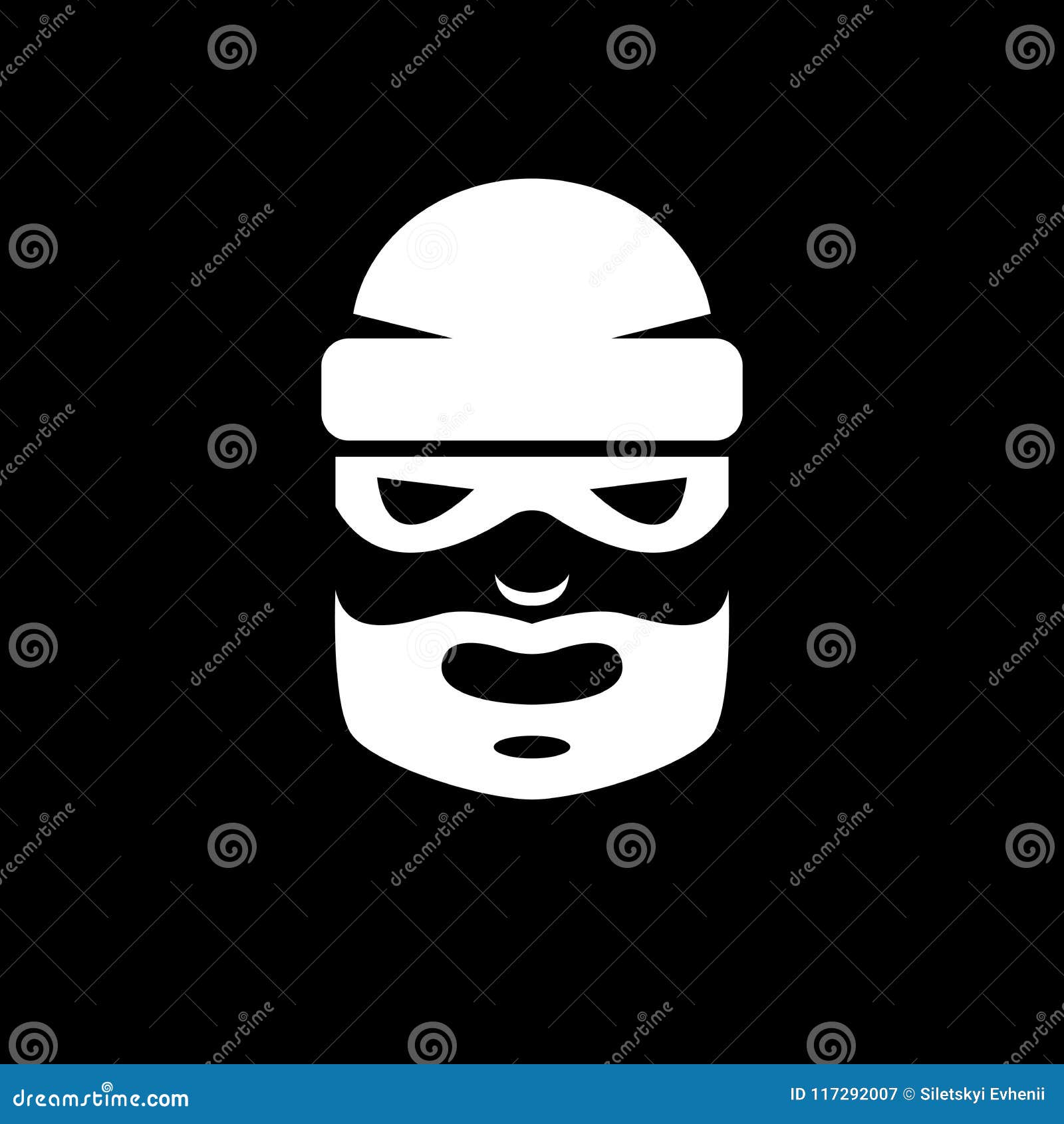 Icon of a Silhouette of a Thief Head in a Mask and Hat Stock ...