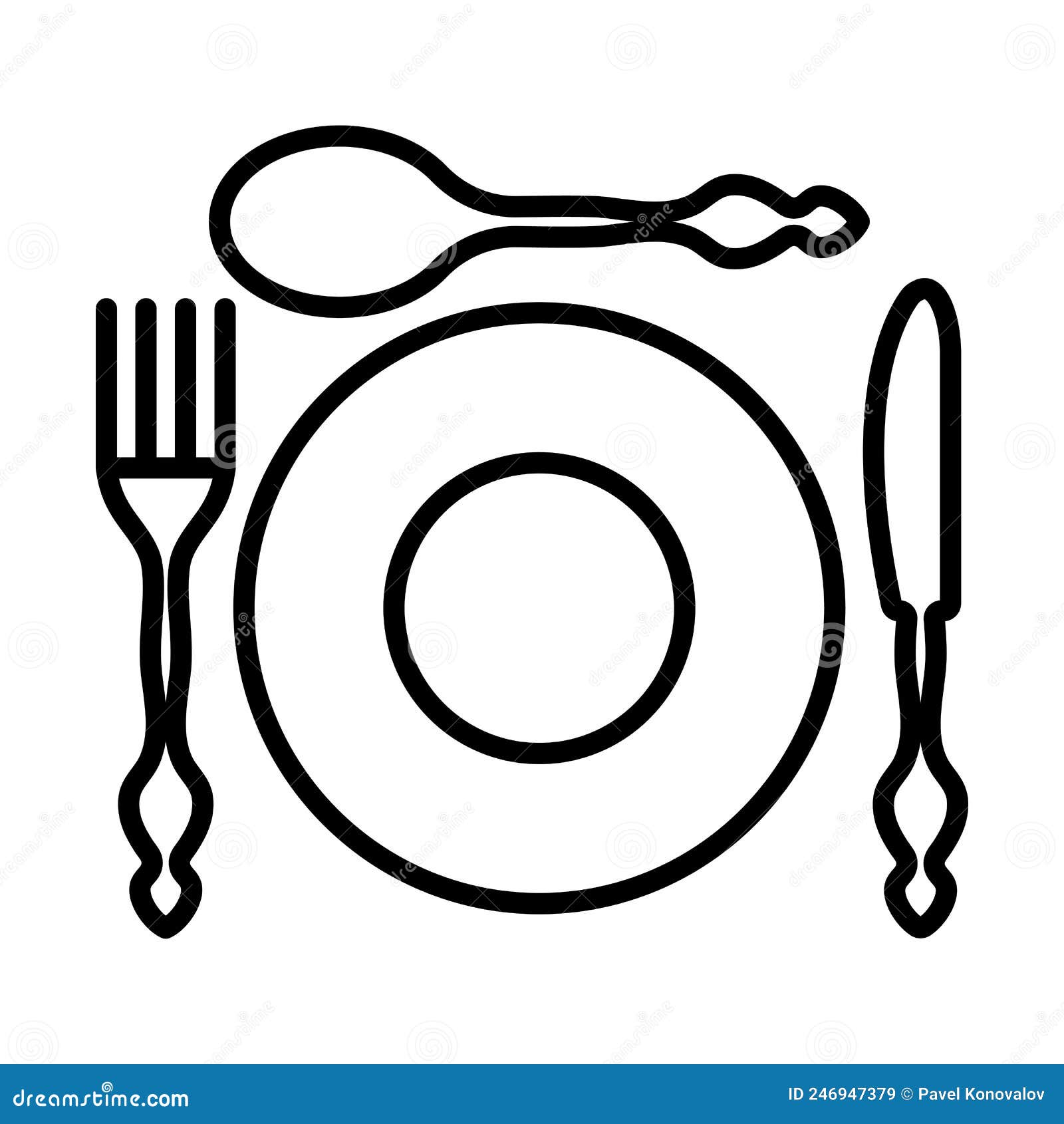 Icon of Silverware and Plate Stock Vector - Illustration of icon ...