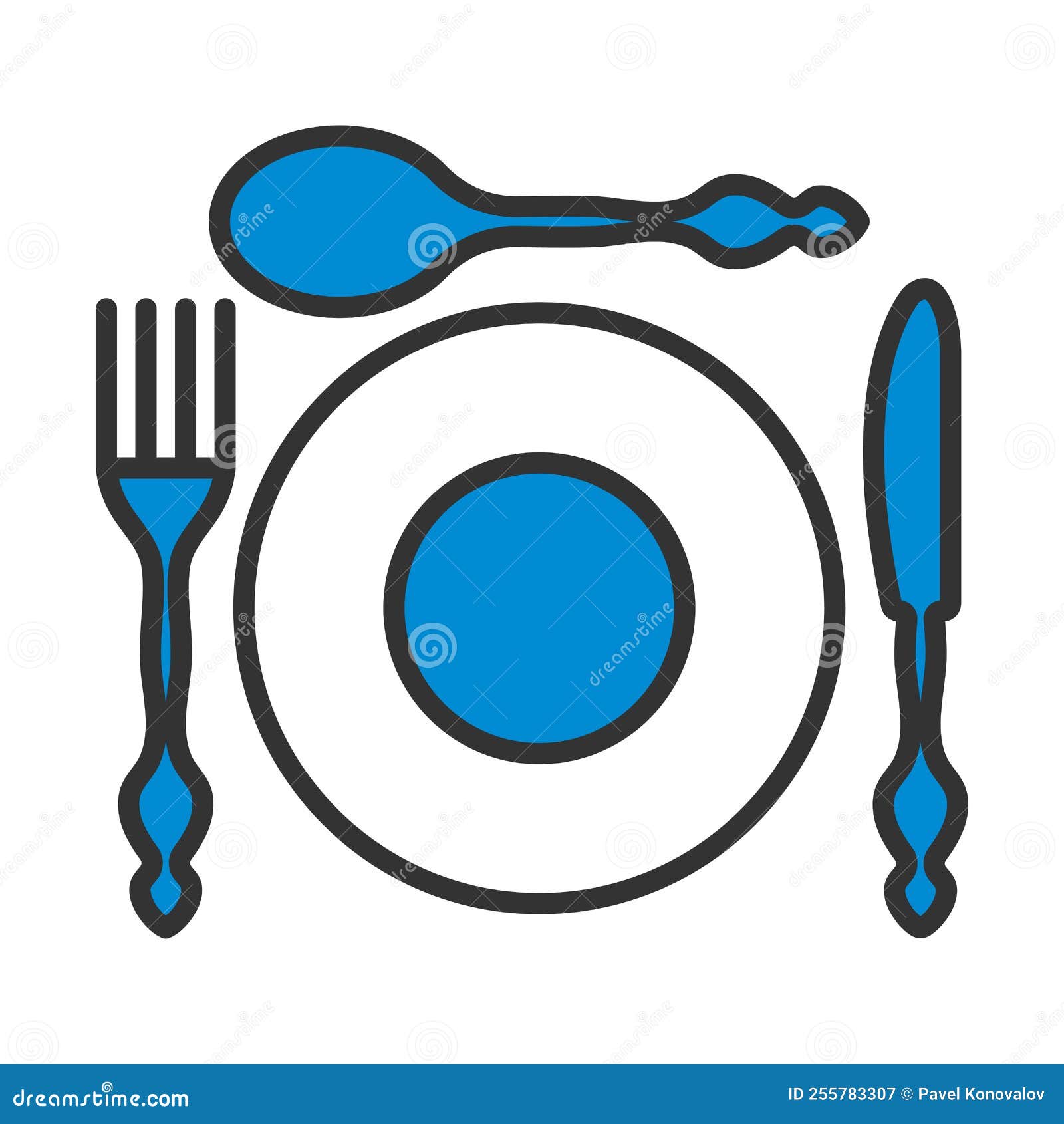 Icon of Silverware and Plate Stock Vector - Illustration of catfood ...
