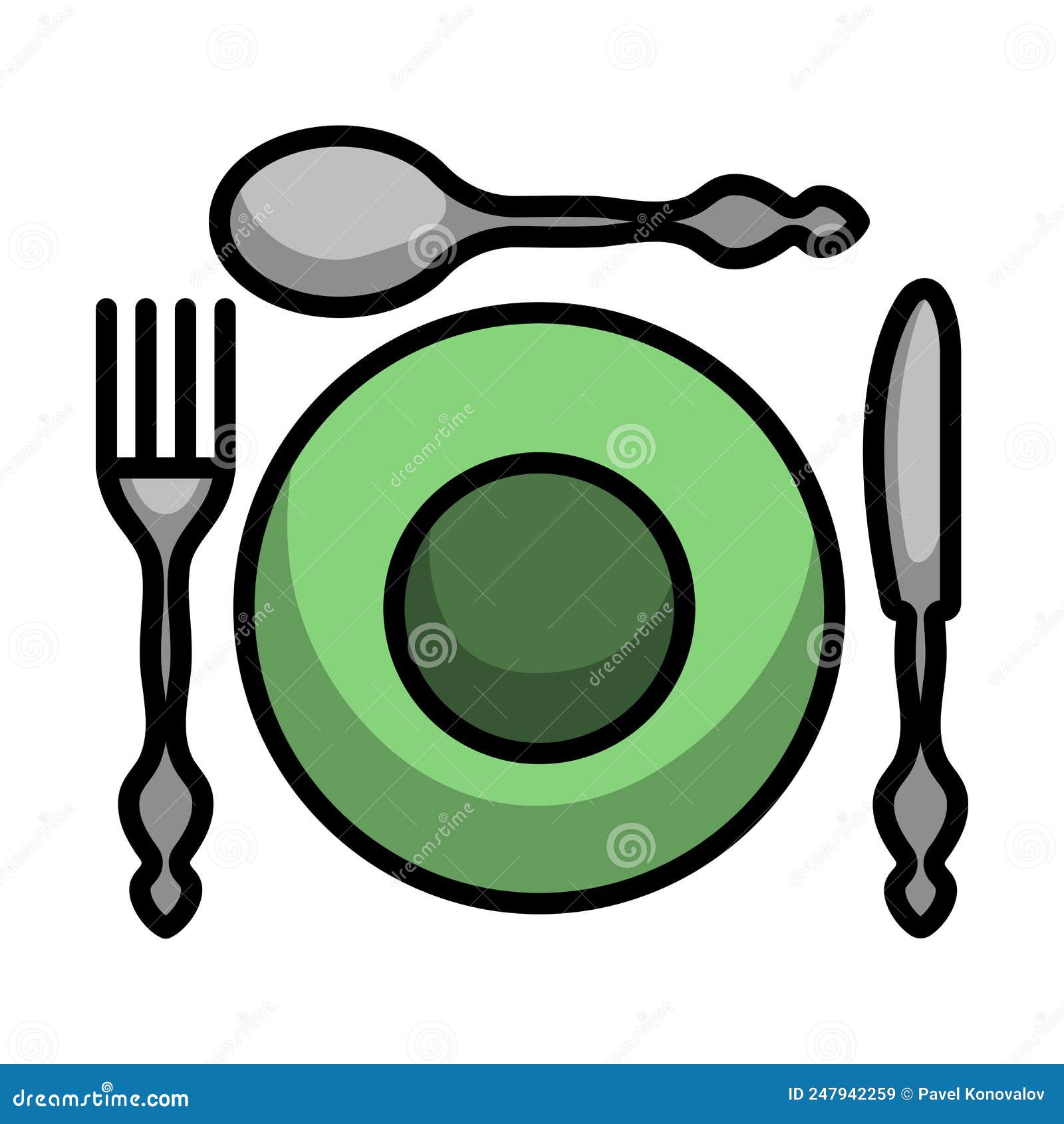 Icon of Silverware and Plate Stock Vector - Illustration of knife ...