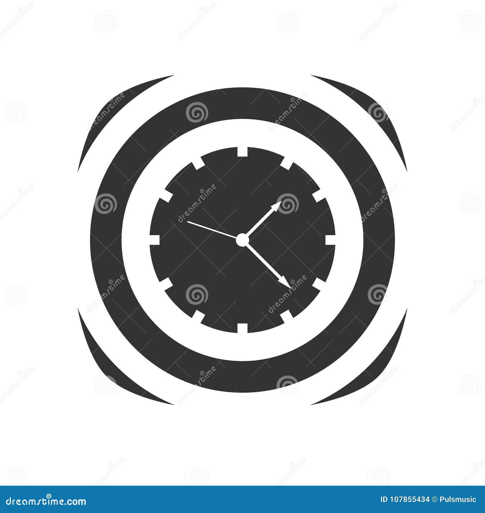Icon of simple clock stock vector. Illustration of hour - 107855434