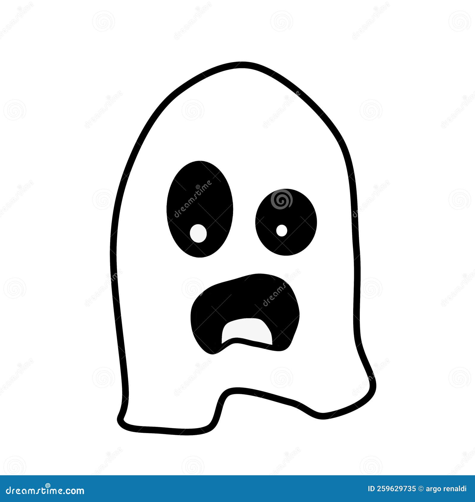 Icon of Simple Helloween Ghost Black and White Stock Illustration ...