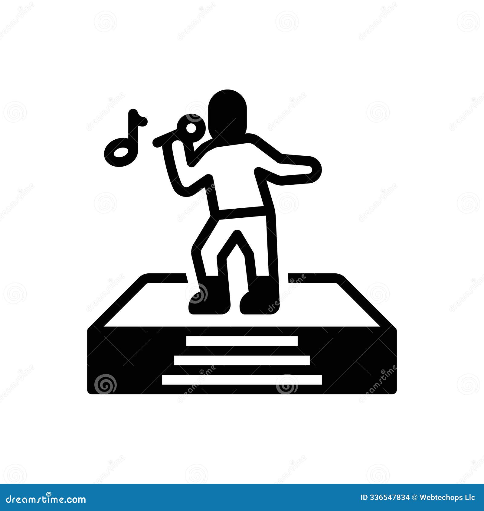 Black Solid Icon for Singing, Singer and Rockstar Stock Illustration ...