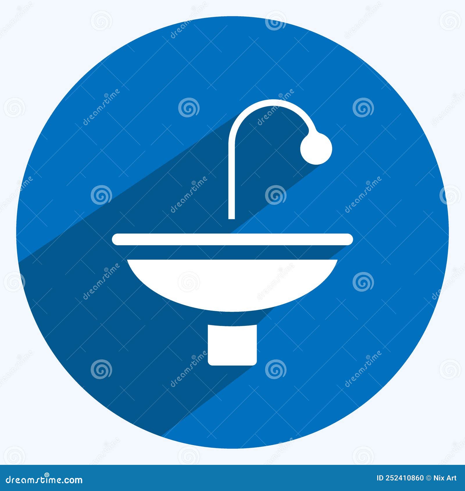 Icon Sinks. Suitable for Building Symbol. Long Shadow Style. Simple ...