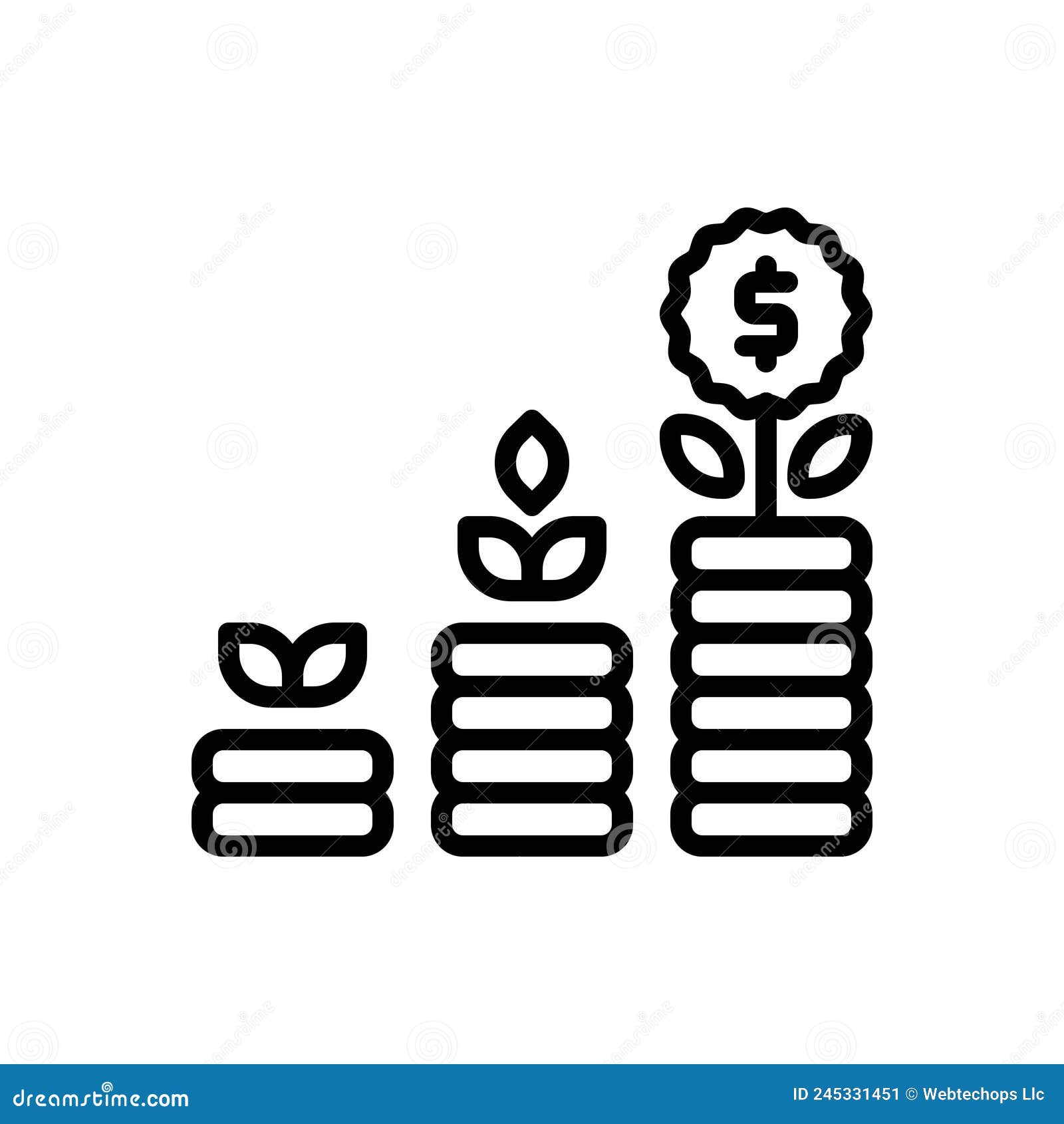 Black Line Icon for Sip, Increase and Growth Stock Vector ...