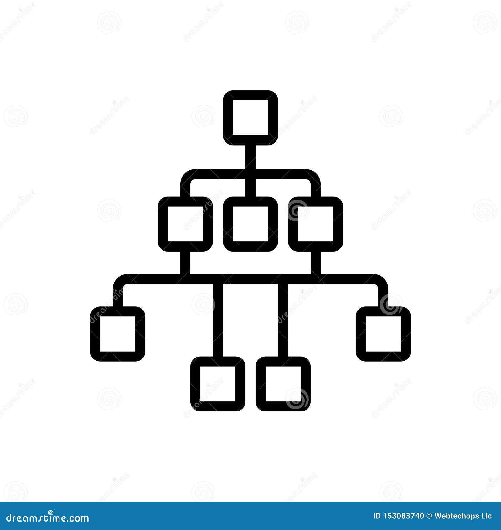 Black Line Icon for Sitemap Navigation, Concept and Flowchart Stock ...