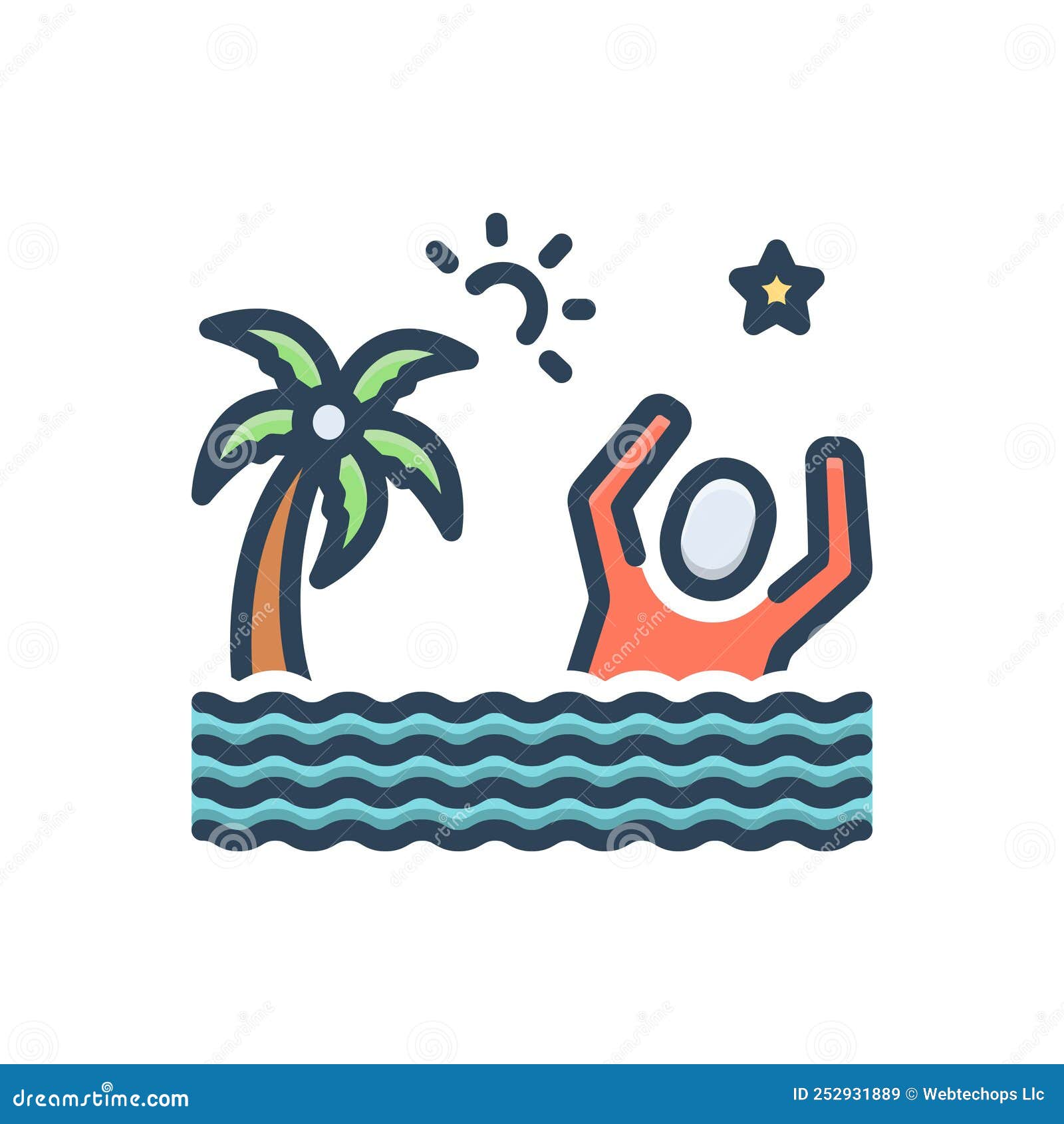 Color Illustration Icon for Situations, Position and Condition Stock ...