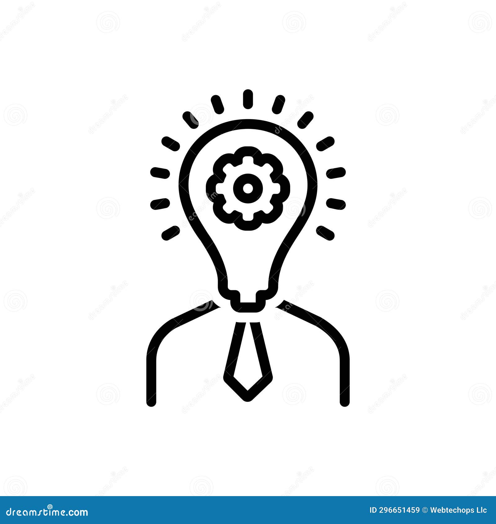 Black Line Icon for Skill, Innovation and Employee Stock Vector ...